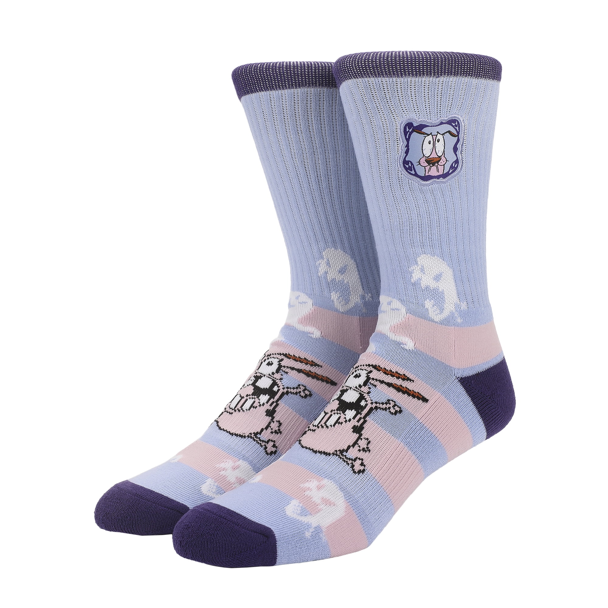 Courage The Cowardly Dog Courage Woven Patch Mens Athletic Crew Socks ...