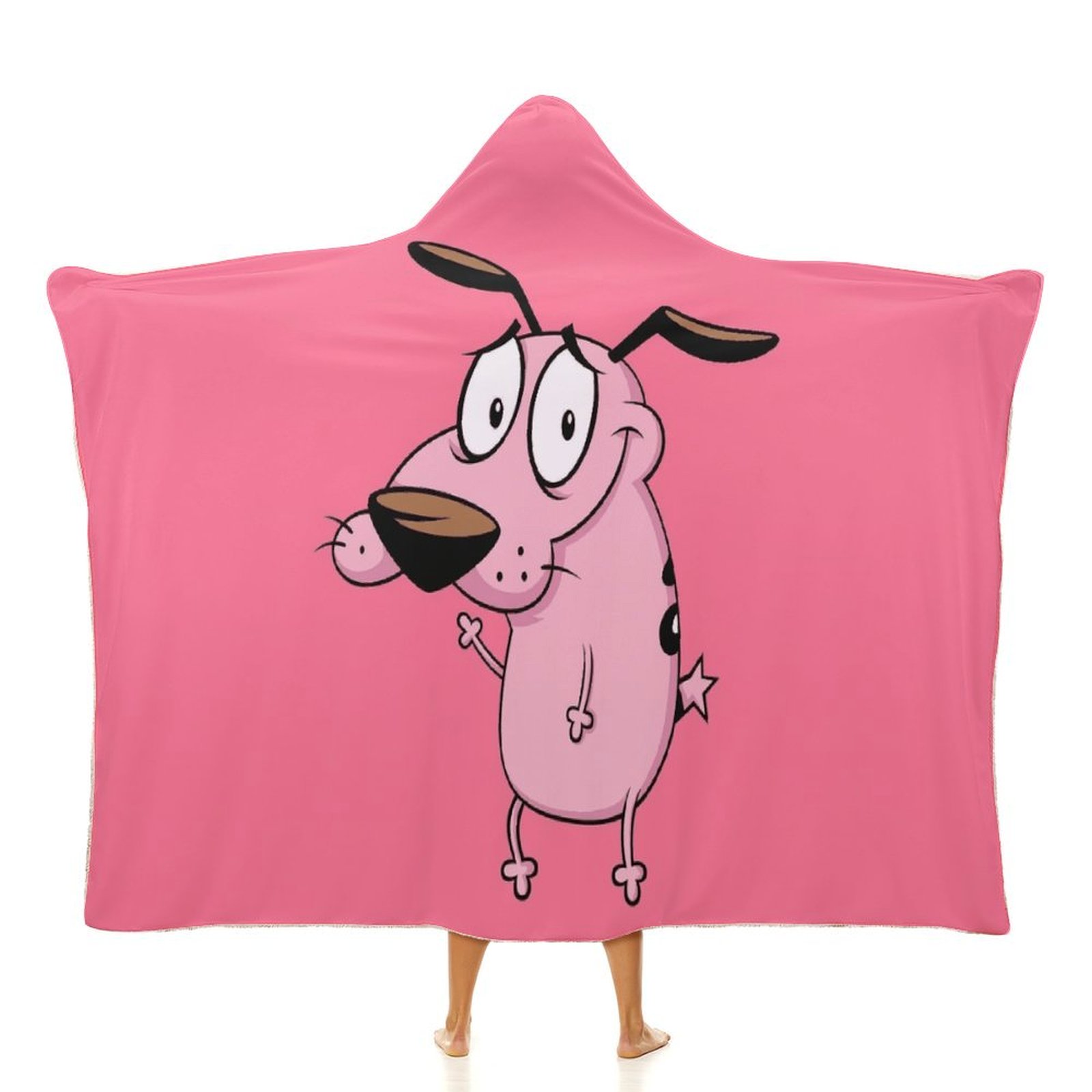 Courage The Cowardly Dog Hooded Blanket Poncho Wearable Blanket Hoodie ...