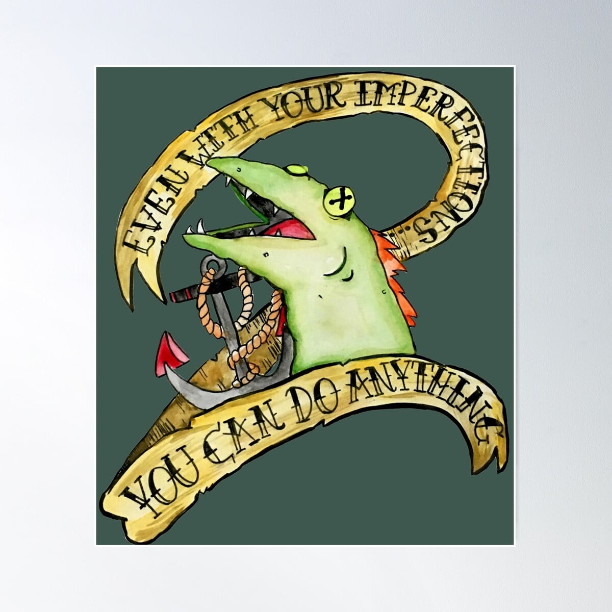 Courage The Cowardly Dog Inspirational Bathtub Fish Traditional Tattoo ...