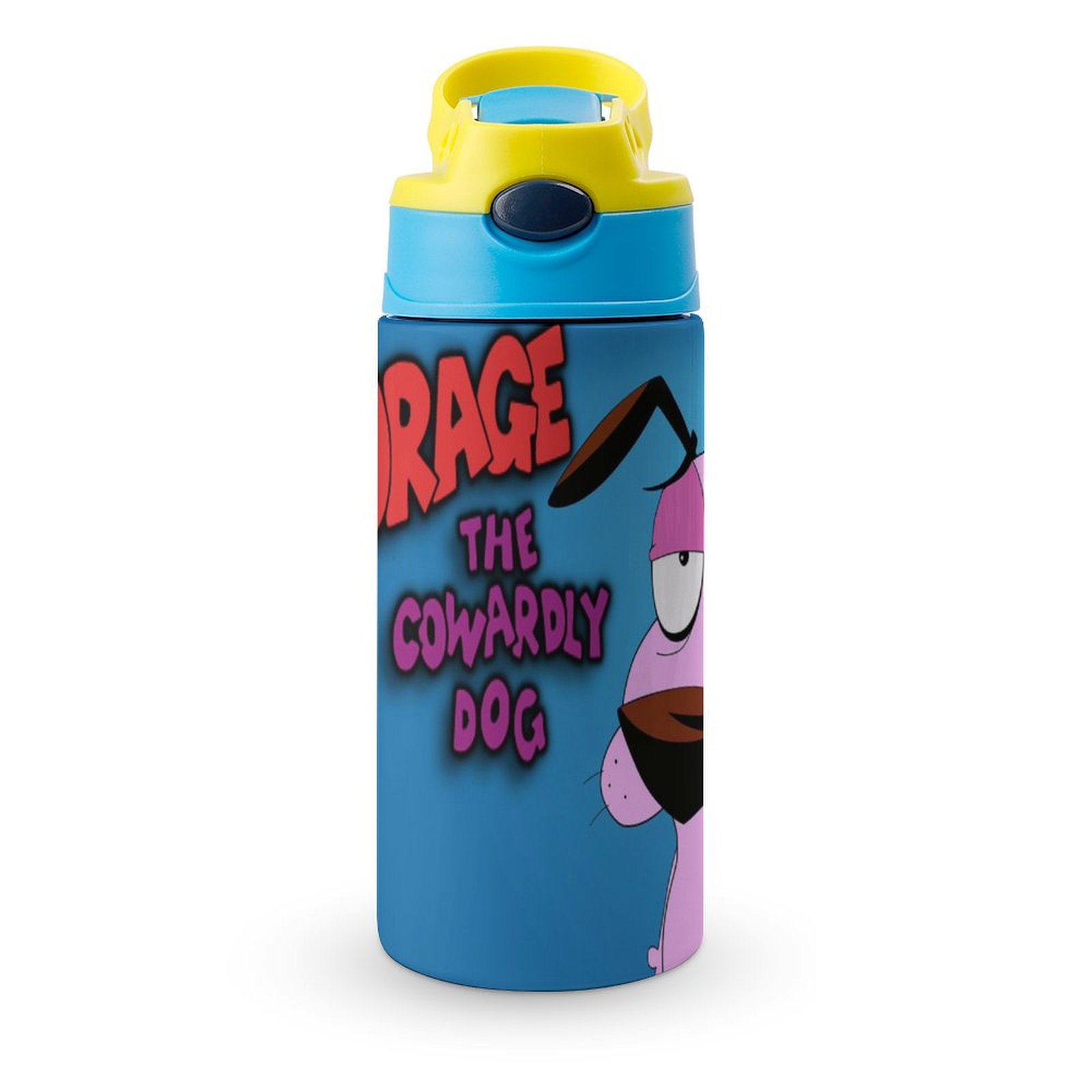 Courage The Cowardly Dog Kids Straw Water Bottle, Stainless Steel Vacuum Insulated Water Bottle ...