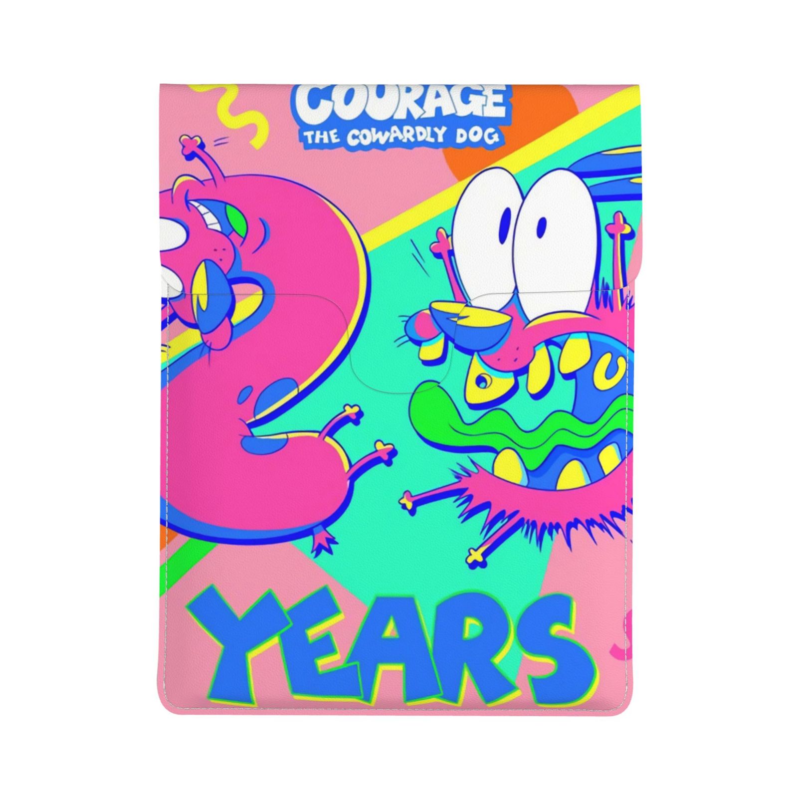 Courage The Cowardly Dog Leather Laptop Sleeve Computer Case Notebook ...