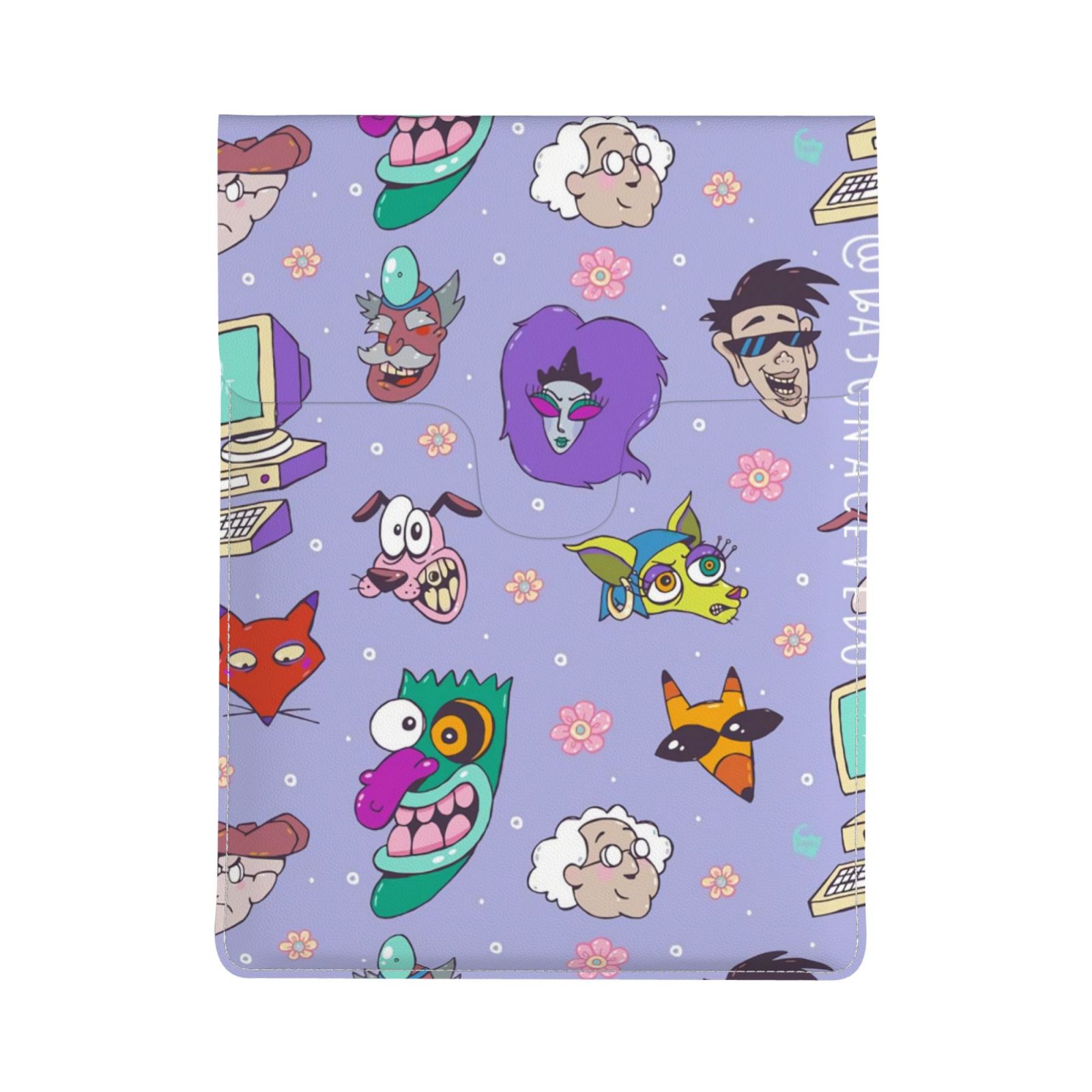 Courage The Cowardly Dog Leather Laptop Sleeve Computer Case Notebook ...