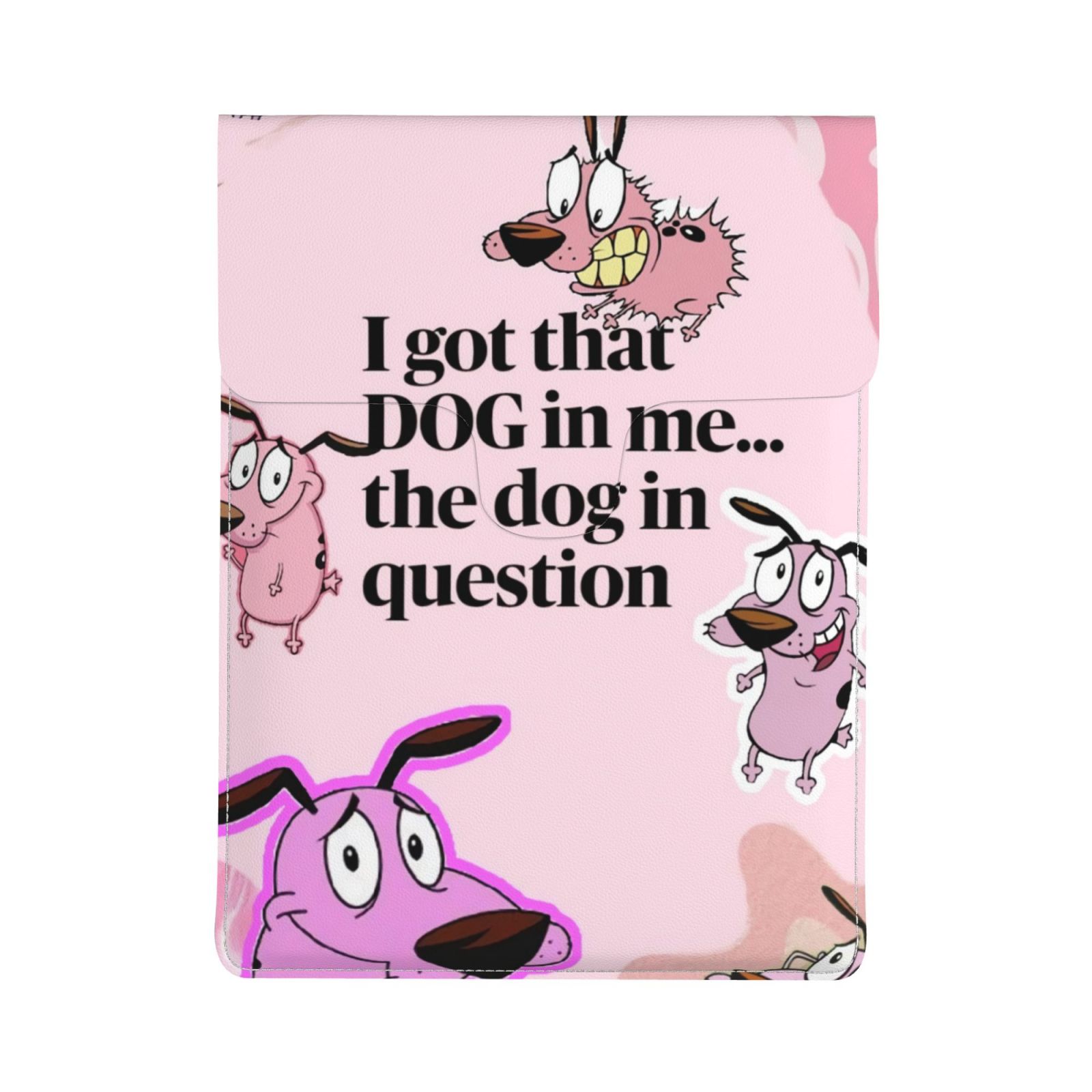 Courage The Cowardly Dog Leather Laptop Sleeve Computer Case Notebook ...
