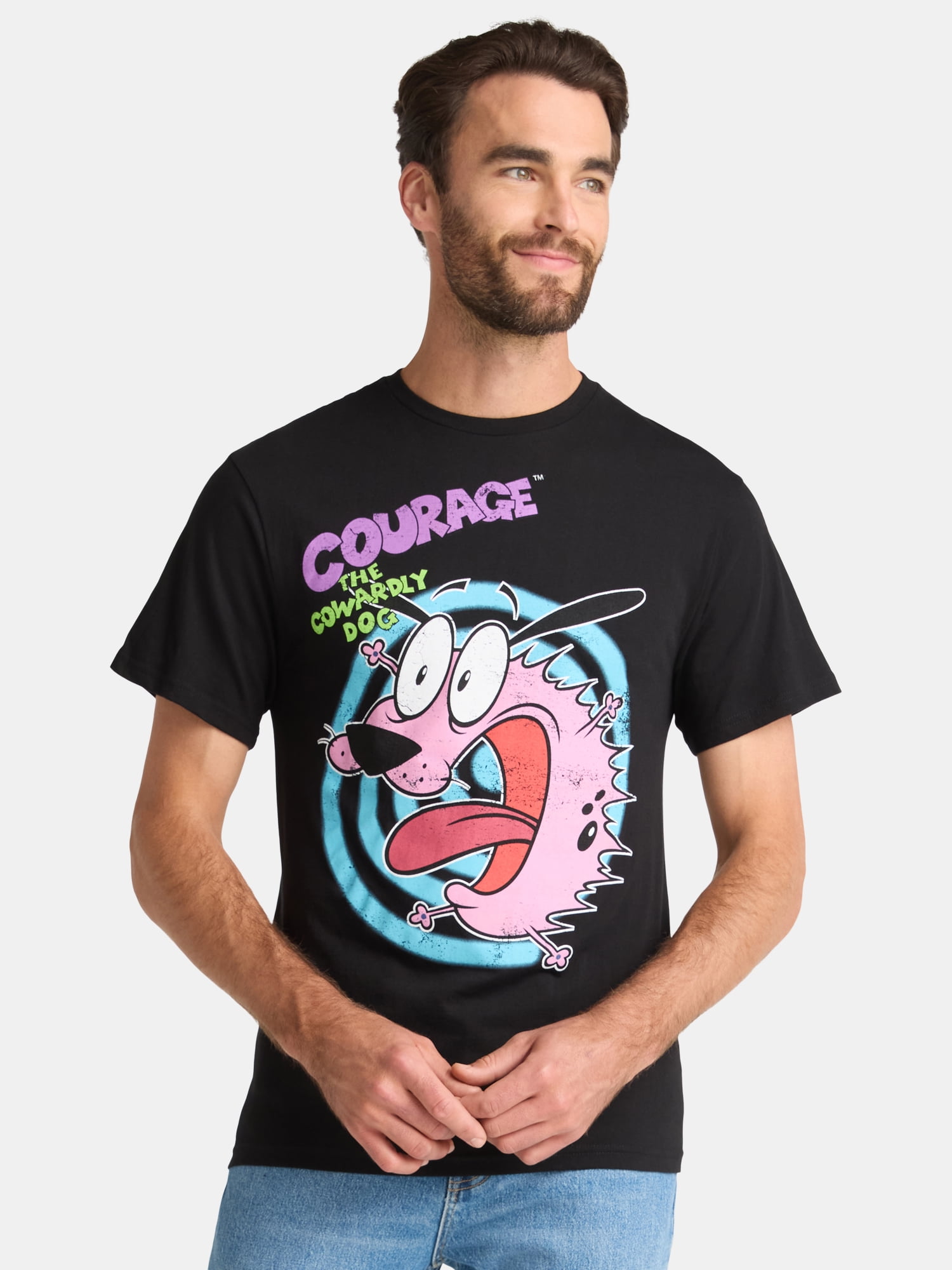 Courage The Cowardly Dog Men's and Big Men's Cotton Graphic Tee, Sizes ...