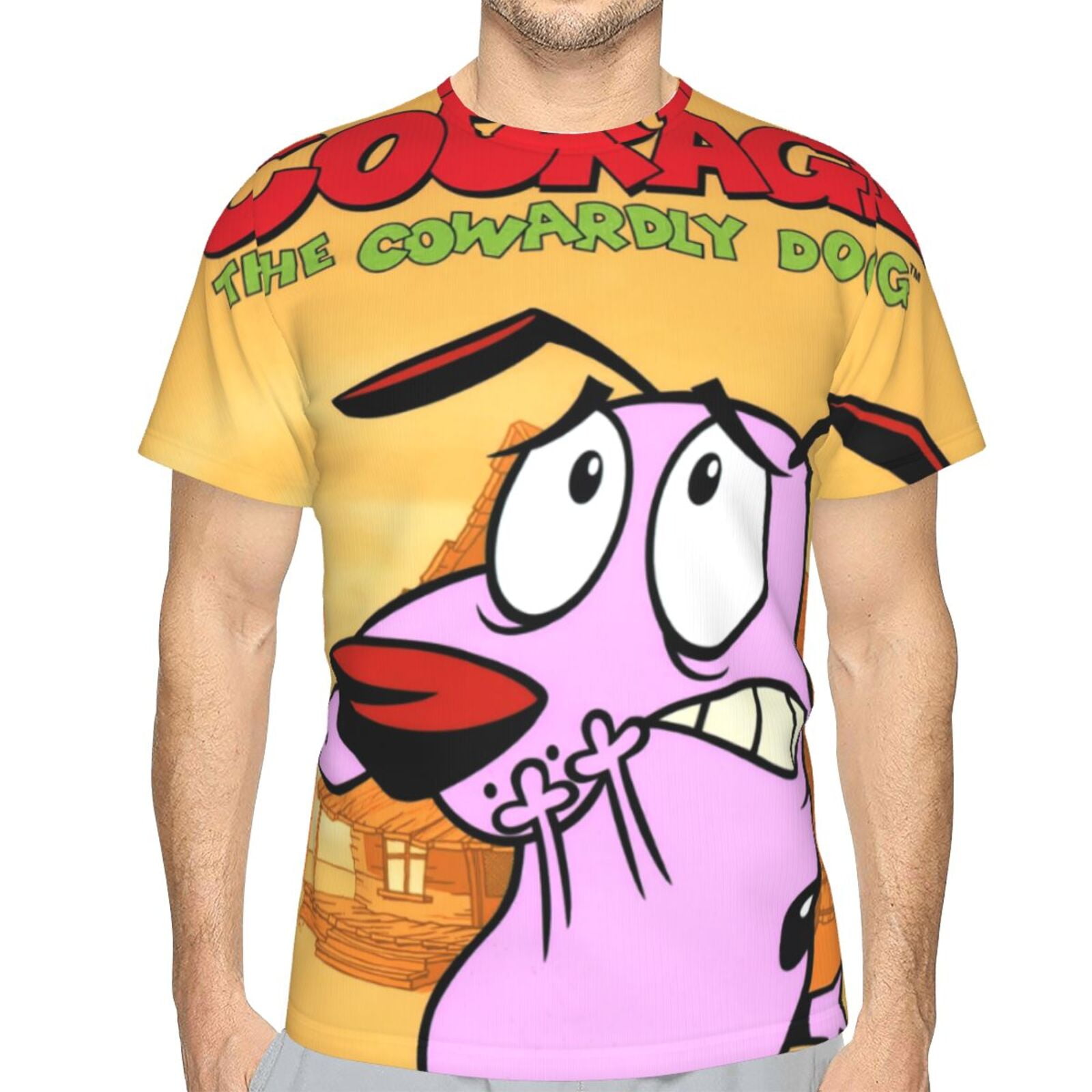 Courage The Cowardly Dog Mens 3d Graphic Print Shirts Casual Short ...