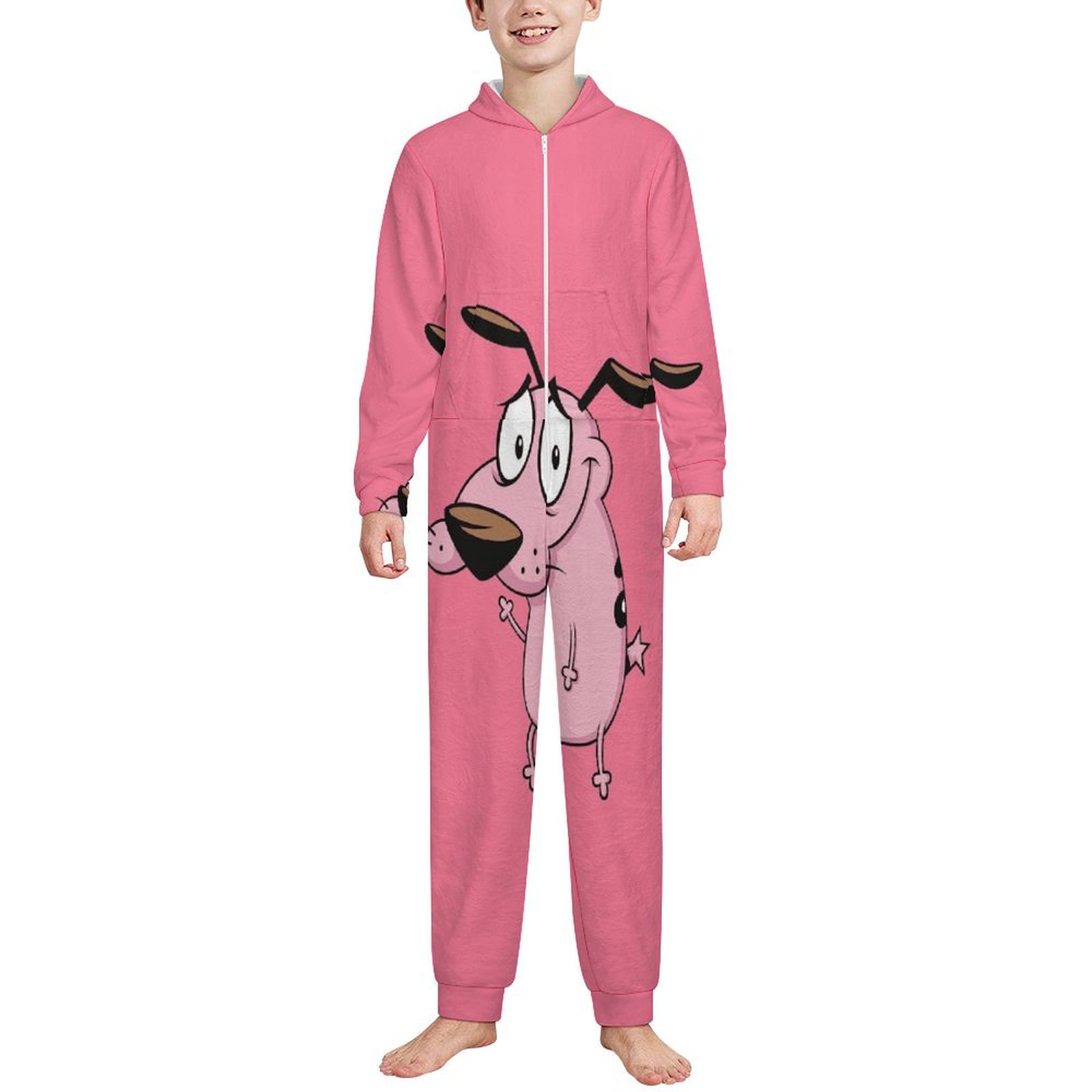 Courage The Cowardly Dog Pajamas One Piece Hooded Union Suit Onesie PJs ...