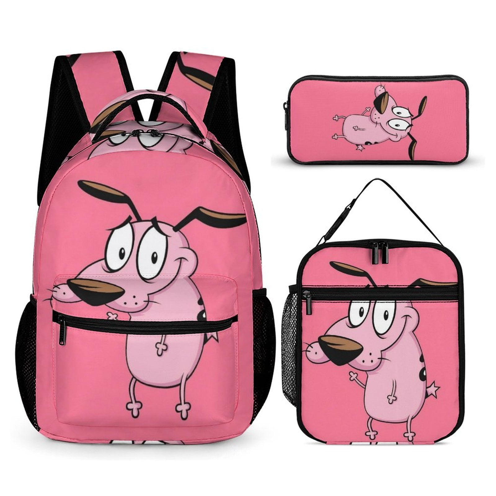 Courage The Cowardly Dog Schoolbag 3 Piece Set with Lunch Tote & Pencil ...