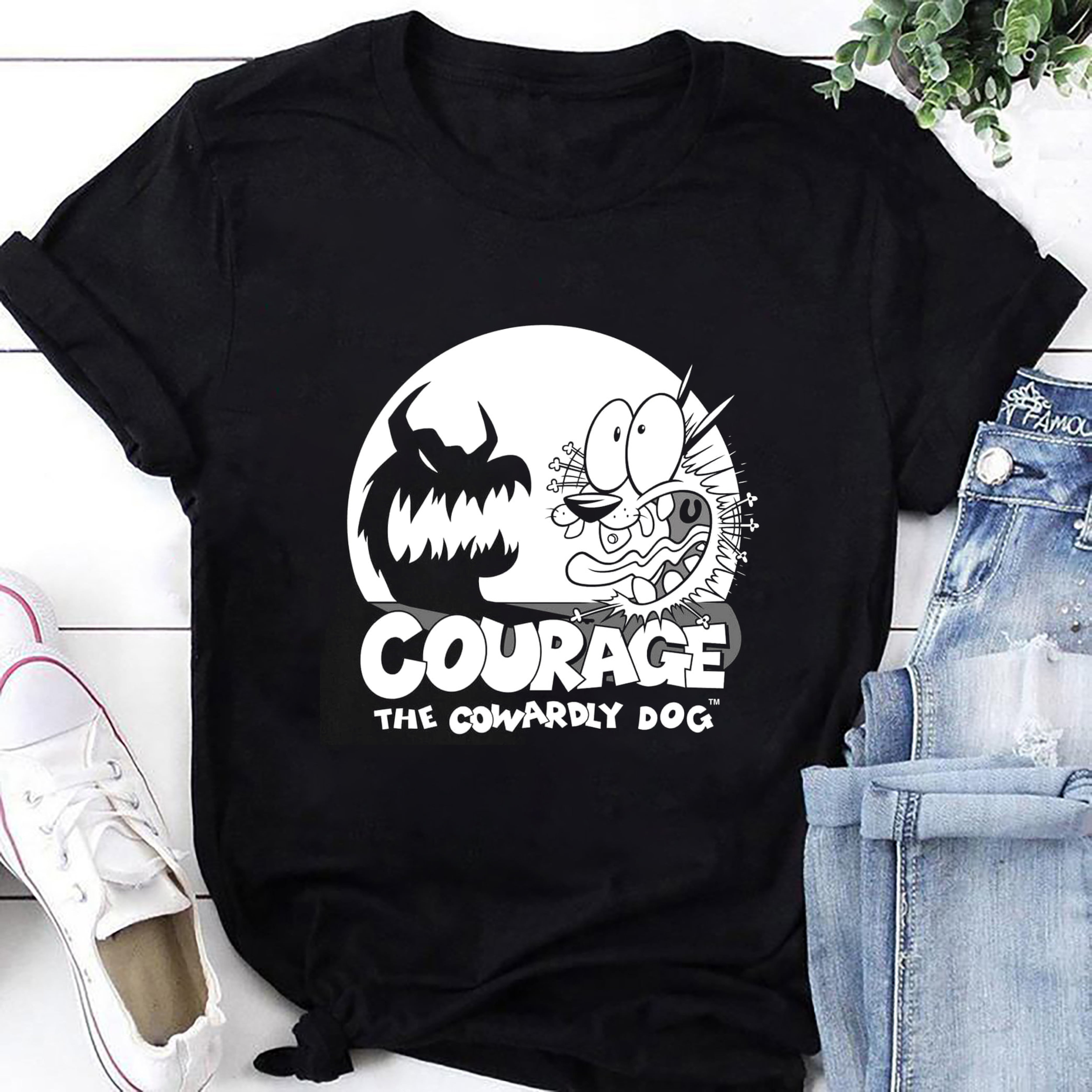 Courage The Cowardly Dog Spotlight T-Shirt, Courage The Cowardly Dog Shirt Fan Gift, Courage ...