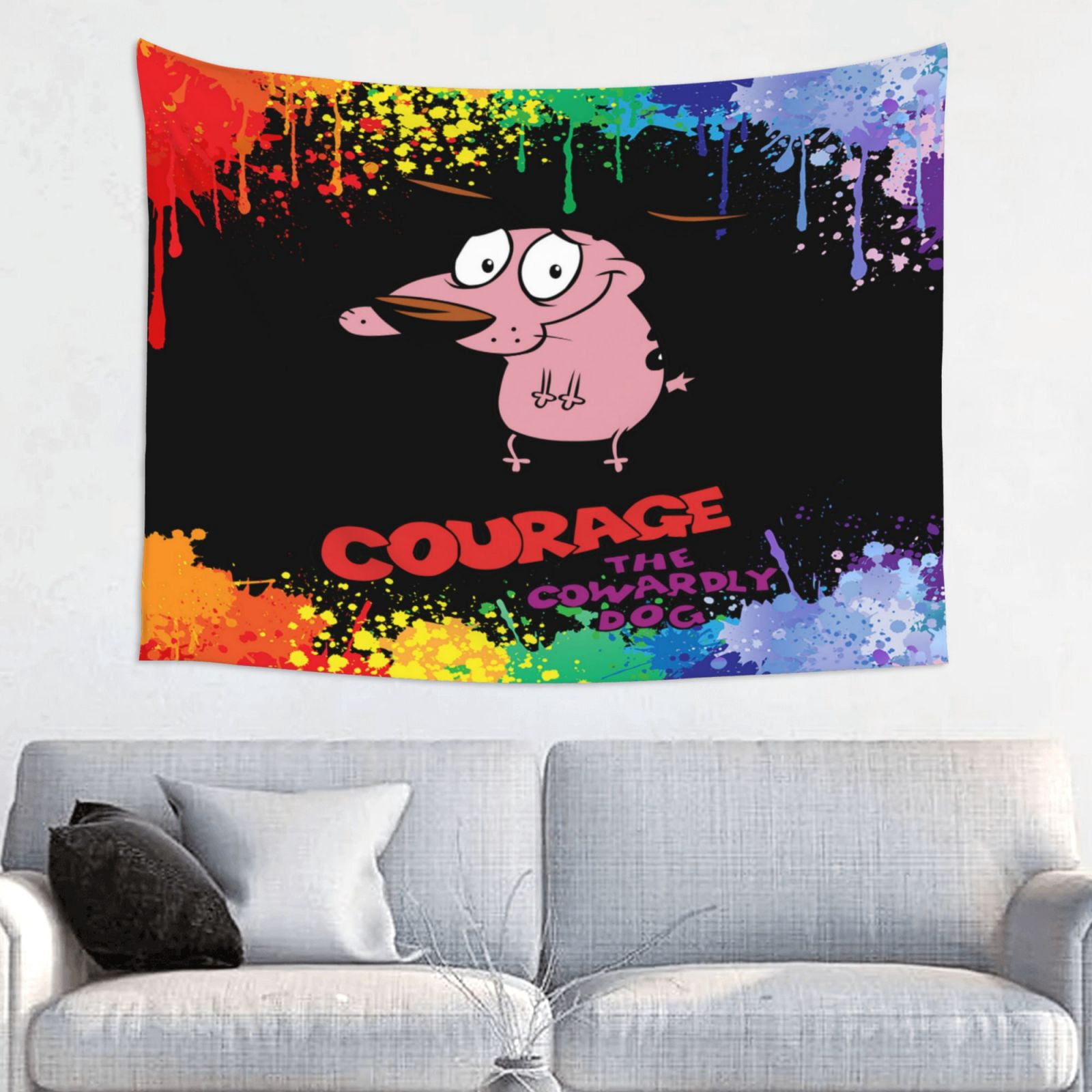 Courage The Cowardly Dog Tapestry Kawaii Tapestry Room Decor Aesthetic ...
