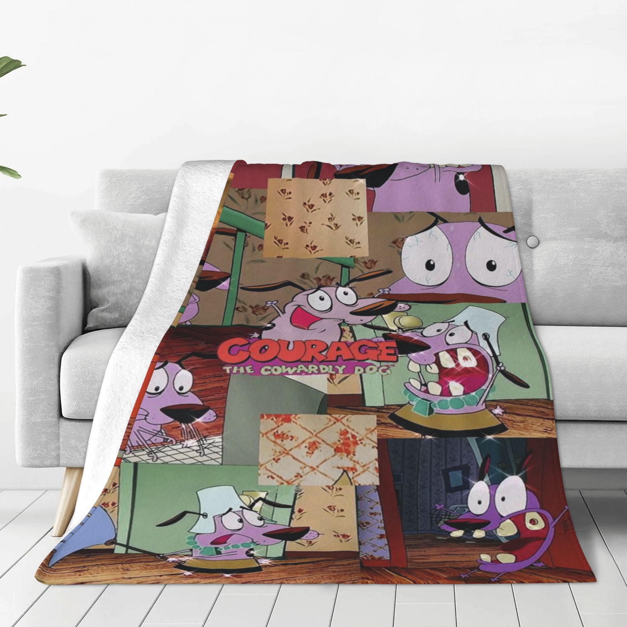 Courage The Cowardly Dog Throw Blanket Soft Plush Travel Blanket For ...