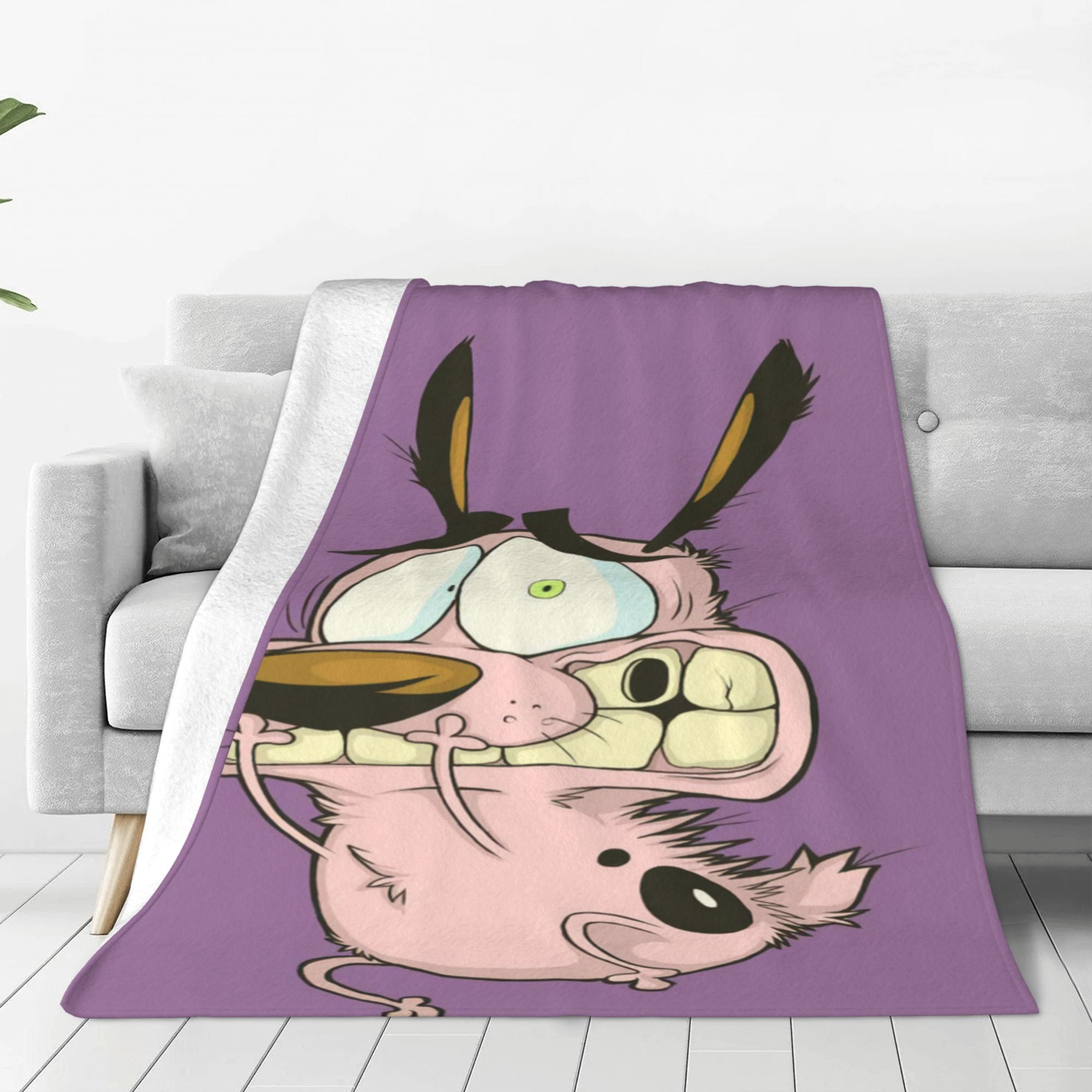 Courage The Cowardly Dog Throw Blanket Soft Plush Travel Blanket For ...