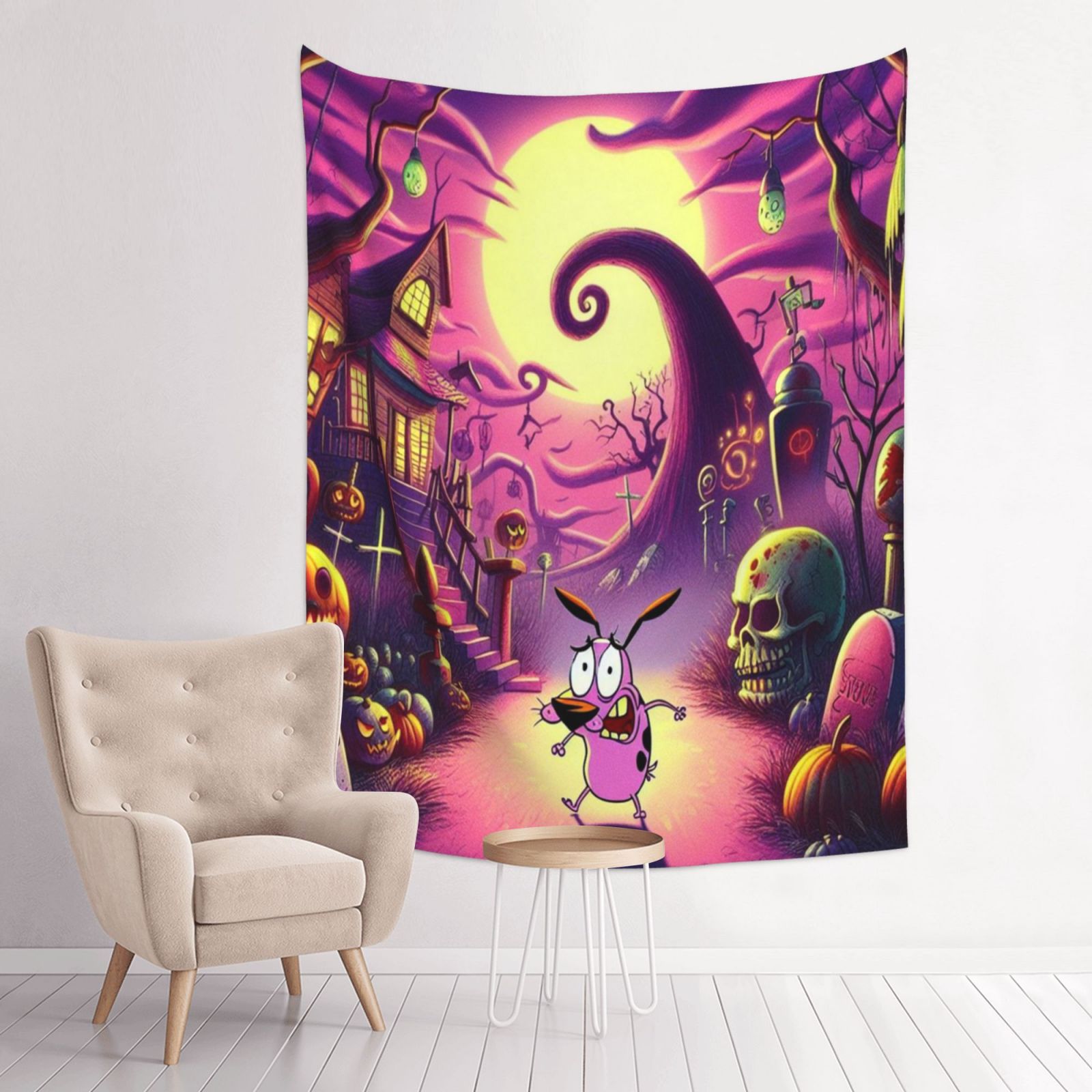 Courage The Cowardly Dog Wall Tapestry Cartoon Poster for Bedroom ...