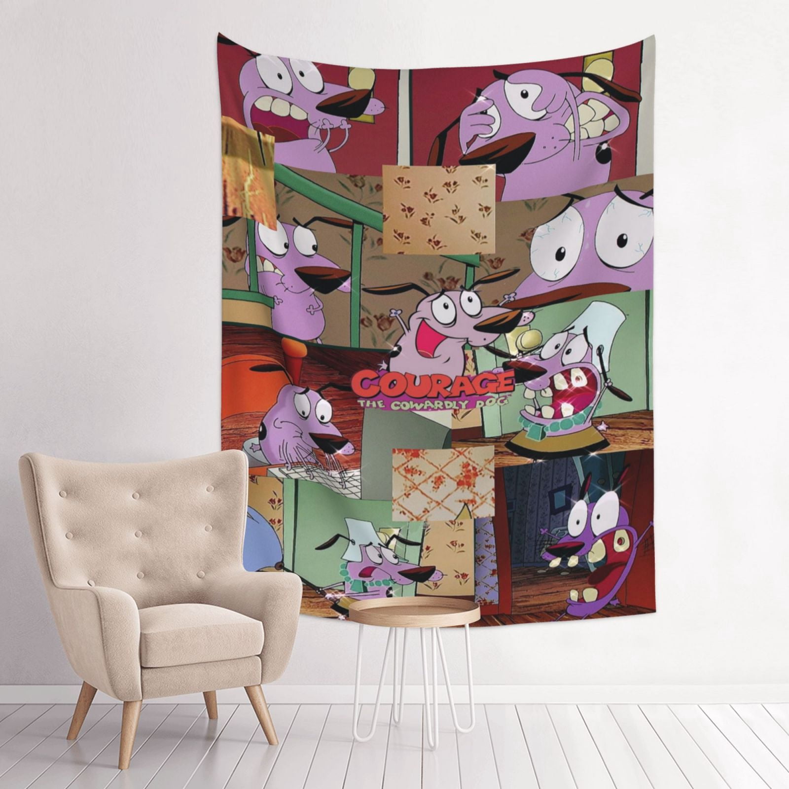Courage The Cowardly Dog Wall Tapestry Cartoon Poster for Bedroom ...