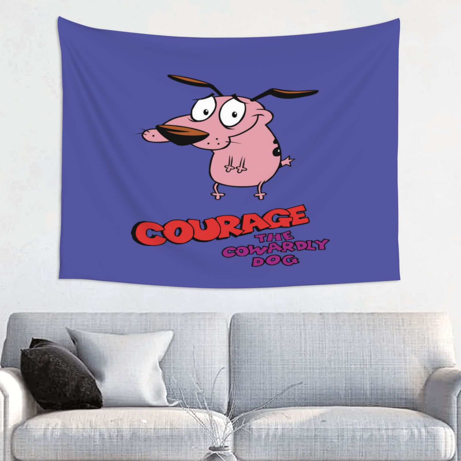Courage The Cowardly Dog Wall Tapestry Cartoon Poster for Bedroom ...