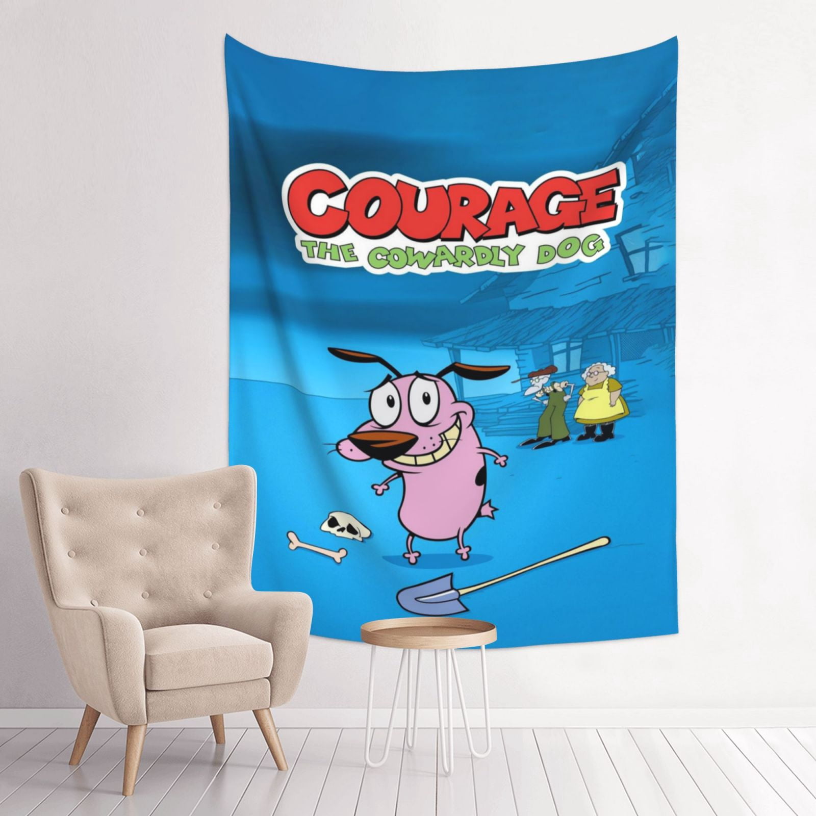 Courage The Cowardly Dog Wall Tapestry Cartoon Poster for Bedroom ...