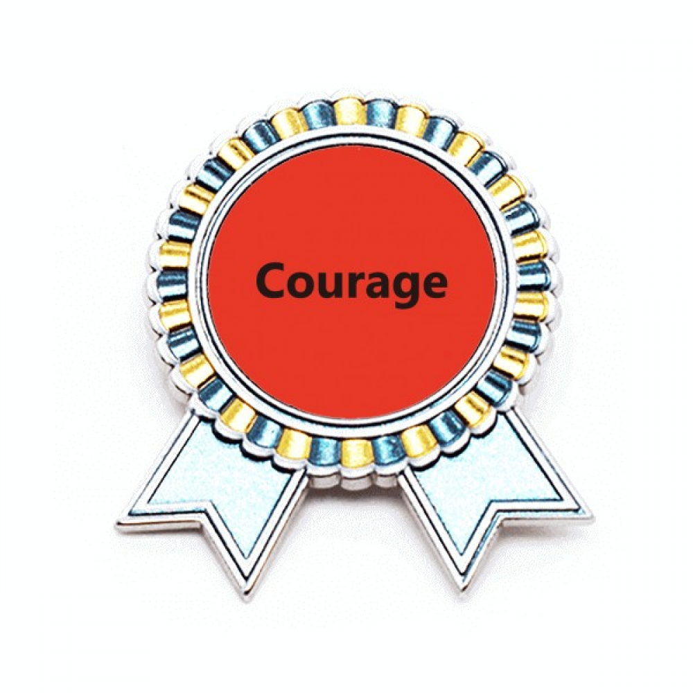 Courage Word Inspirational Quote Sayings Badge Brooch Pin Winner Award ...