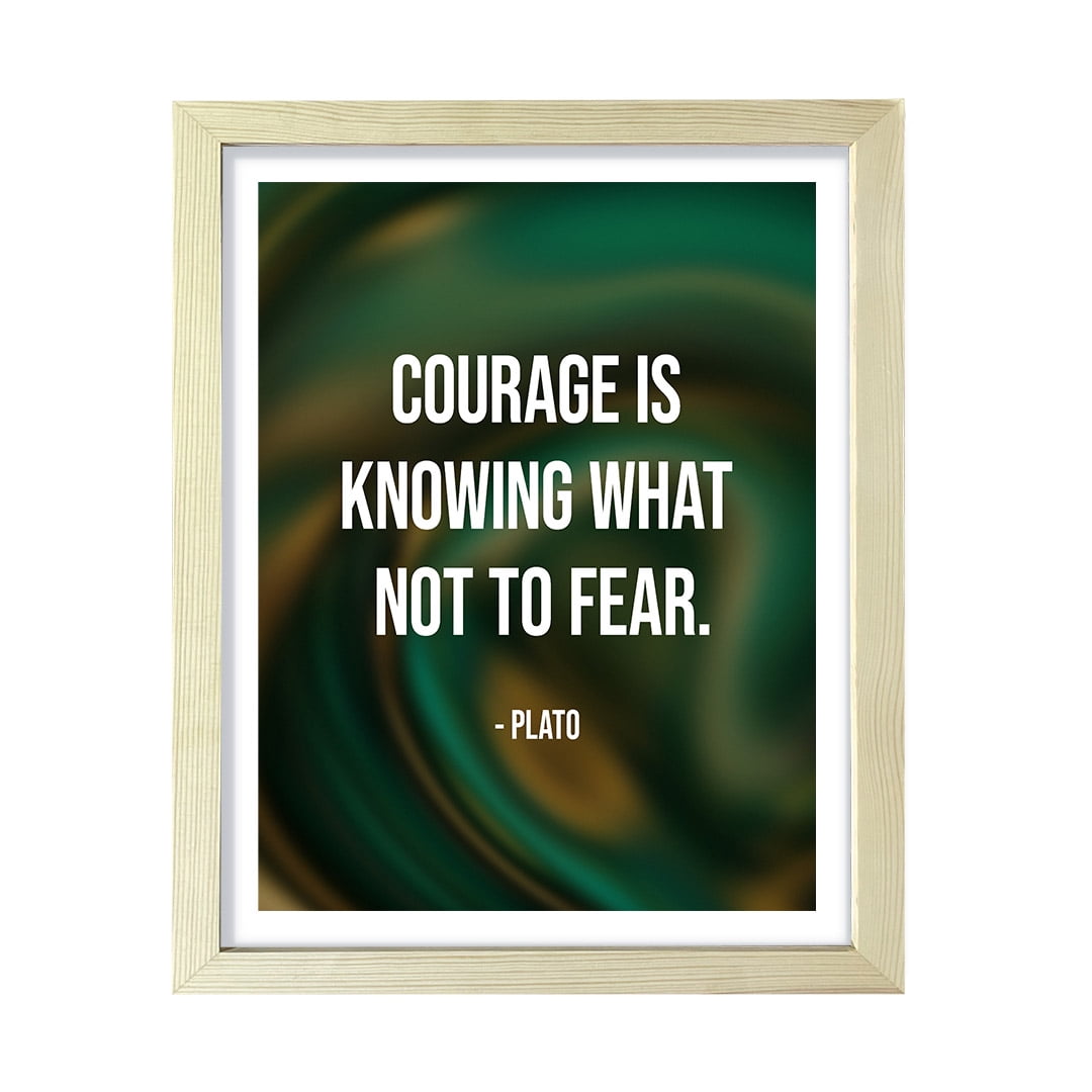 Courage is knowing what not to fear - Plato, 5 x 7 Wooden Framed Print ...