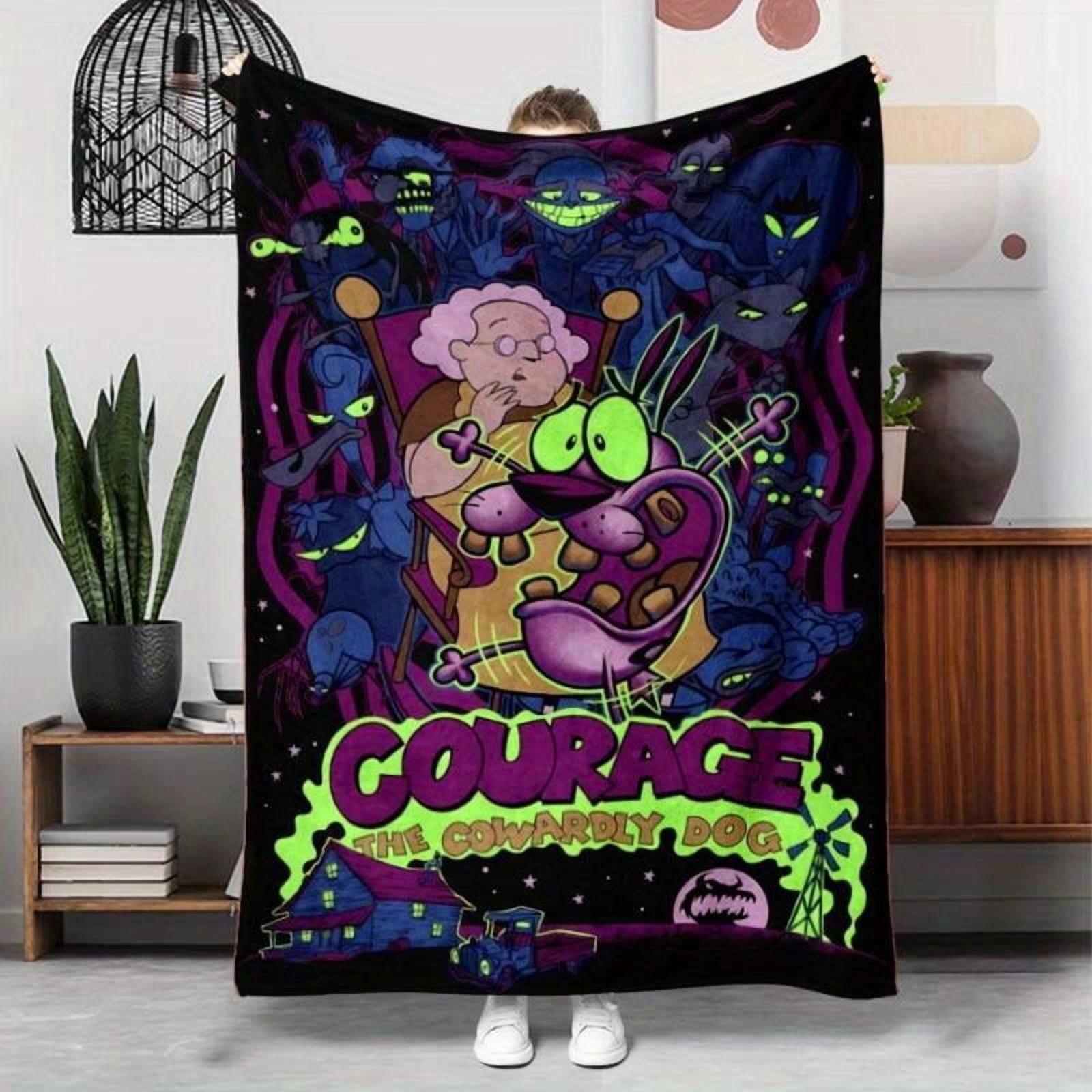 Courage the Cowardly Dog Throw Blanket - Lightweight Flannel All-Season ...