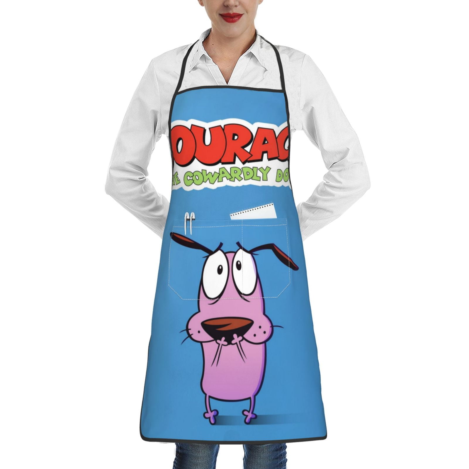 Courage the Cowardly Dog Waterproof Cooking Aprons, Adjustable Bib Soft ...