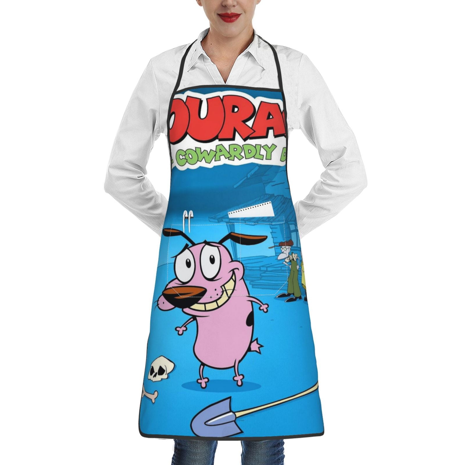 Courage the Cowardly Dog Waterproof Cooking Aprons, Adjustable Bib Soft ...