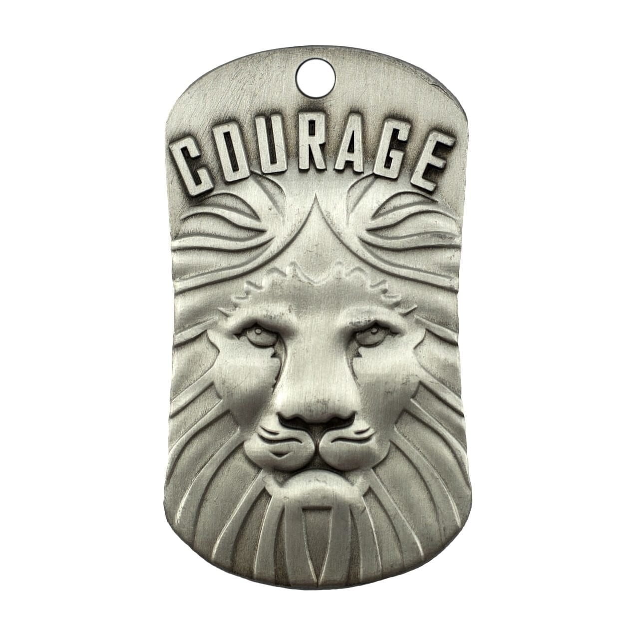 Courage the Lion Antique Finish Dog Tag-Joshua 1:9 (4 Pack) by Shields ...