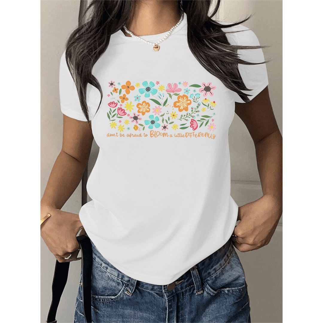 Courageous Bloom Differently Affirmation Tshirts Unique Growth Graphic ...