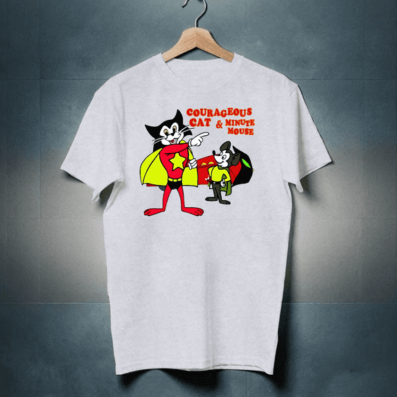 Courageous CAT & MINUTE MOUSE T-SHIRT CARTOON TEE CEREAL FANS UPA ...