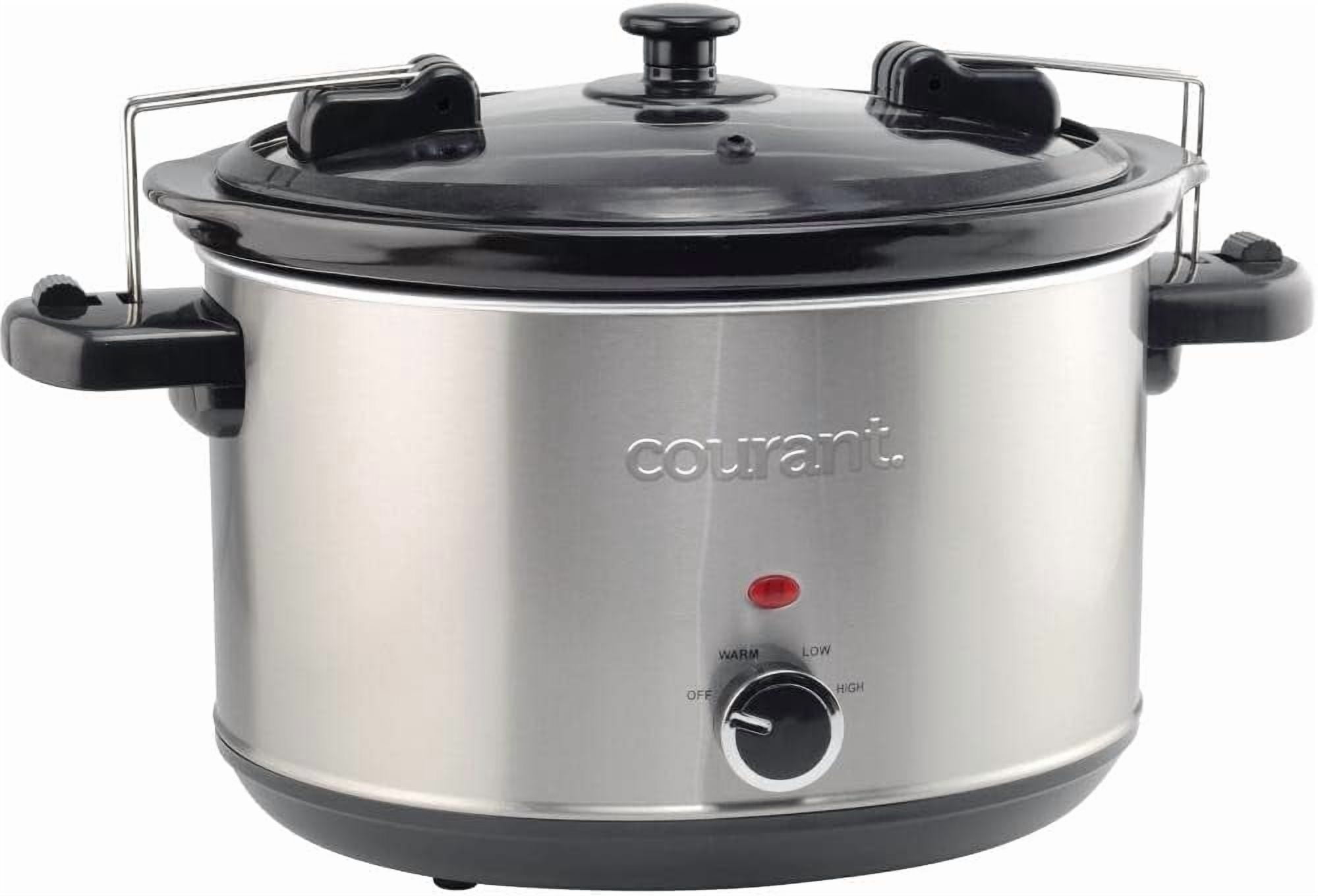 Courant 6-Quart Slow Cooker with Locking Lid, Warm Settings, Stainproof ...