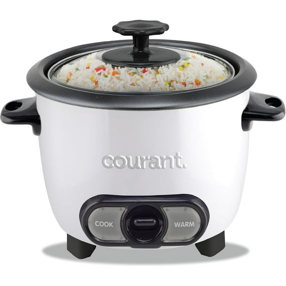 Courant Rice Cooker 8-Cup (Cooked), Removable Non-Stick Bowl, One Touch ...