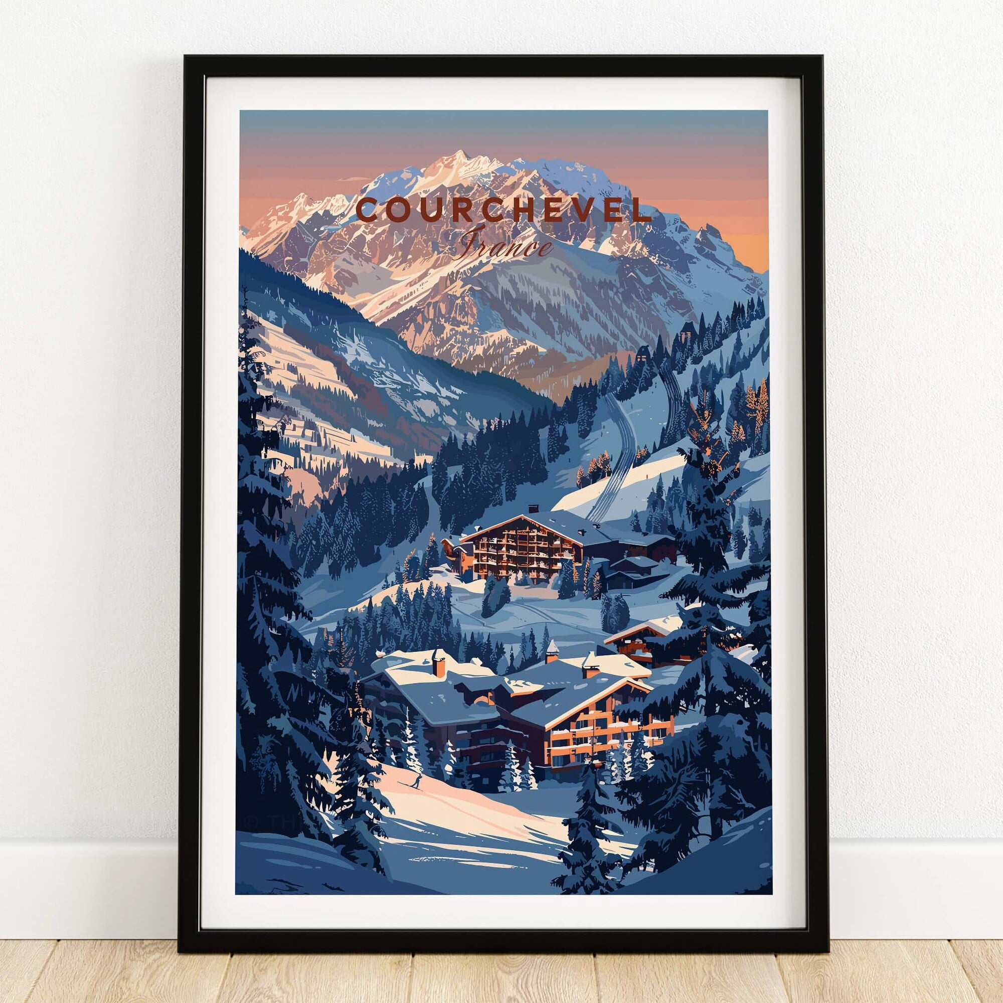 Courchevel Travel Print Wall Art Courchevel Ski Resort Poster Winter ...