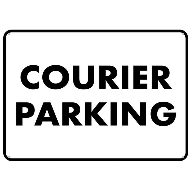 Courier Parking Sign 12X8 Inches Metal Aluminum Signs, Weather ...