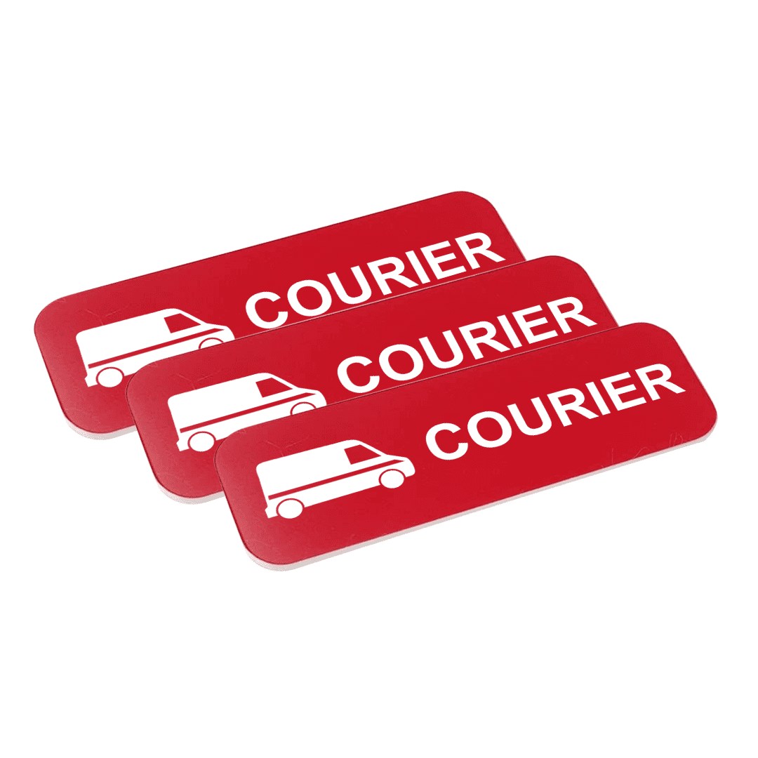 Courier (Van Design) 1 x 3" Name Tag/Badge, Red, (3 Pack) - Walmart.com