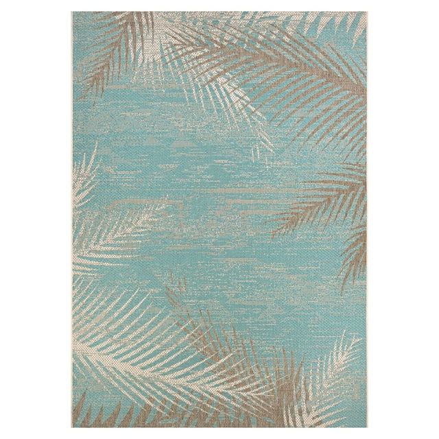 Couristan Monaco Tropical Palms/Aqua Rug, Multiple Sizes - Walmart.com