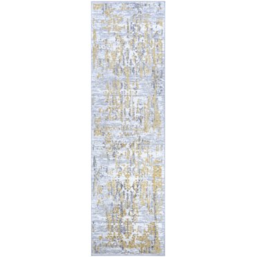Calinda Grand Damask Steel Blue-Ivory Area Rug - Multiple Sizes ...