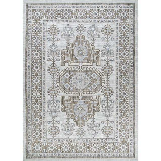Couristan Charm Woodburn Ivory-Sand Indoor / Outdoor Area Rug, 5'3" x 7 ...