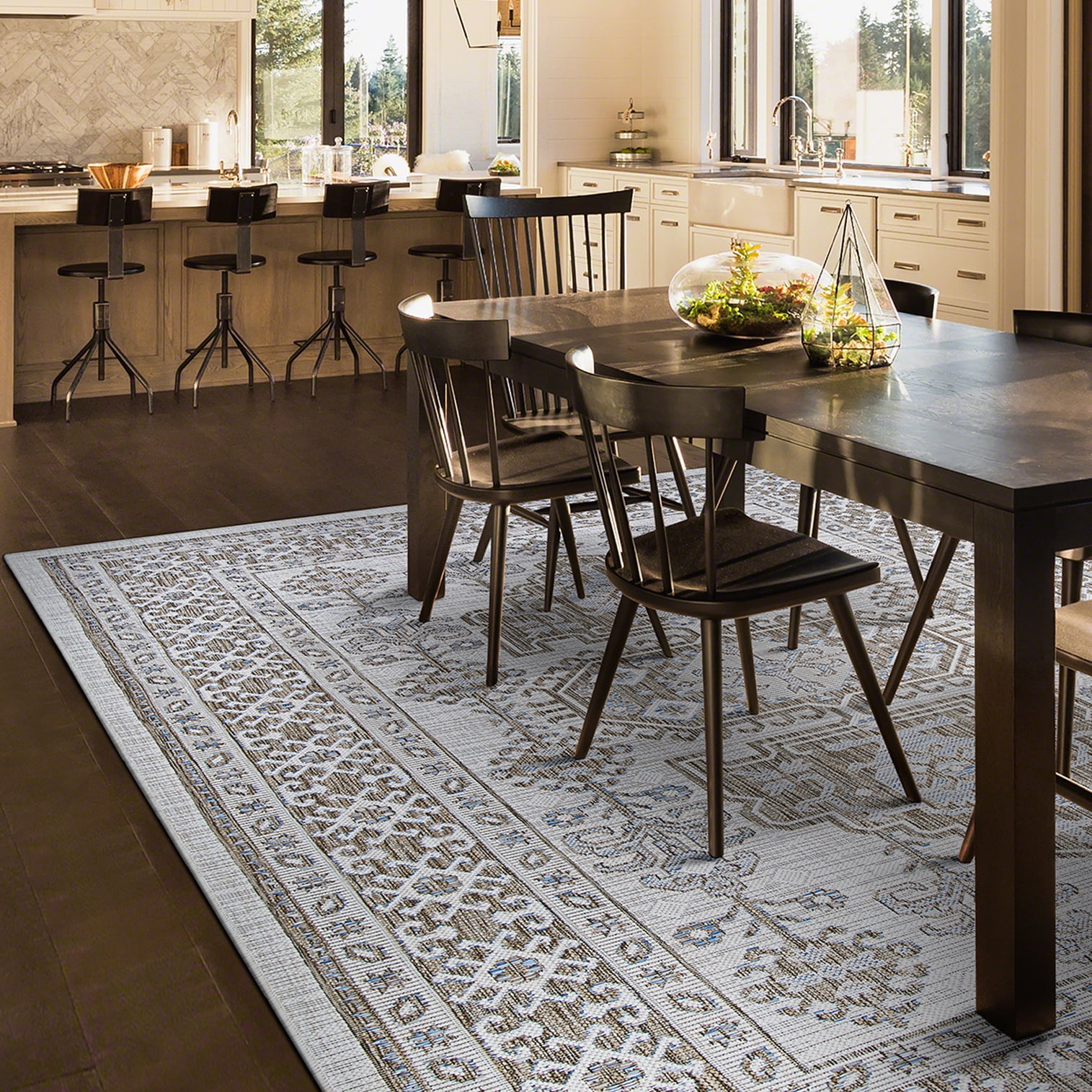 Couristan Charm Woodburn Ivory-Sand Indoor / Outdoor Area Rug, 5'3
