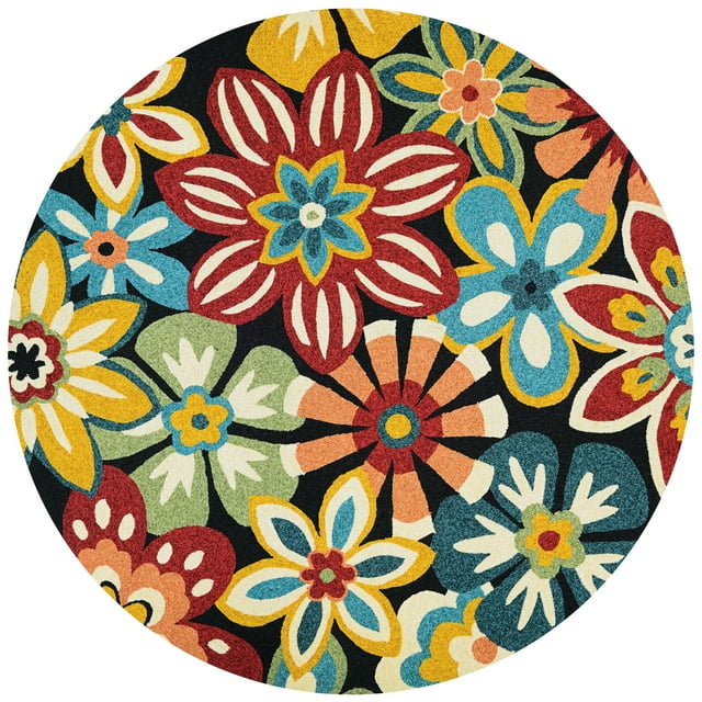 Couristan Covington Geranium, Navy-Multi Round Rug - Walmart.com