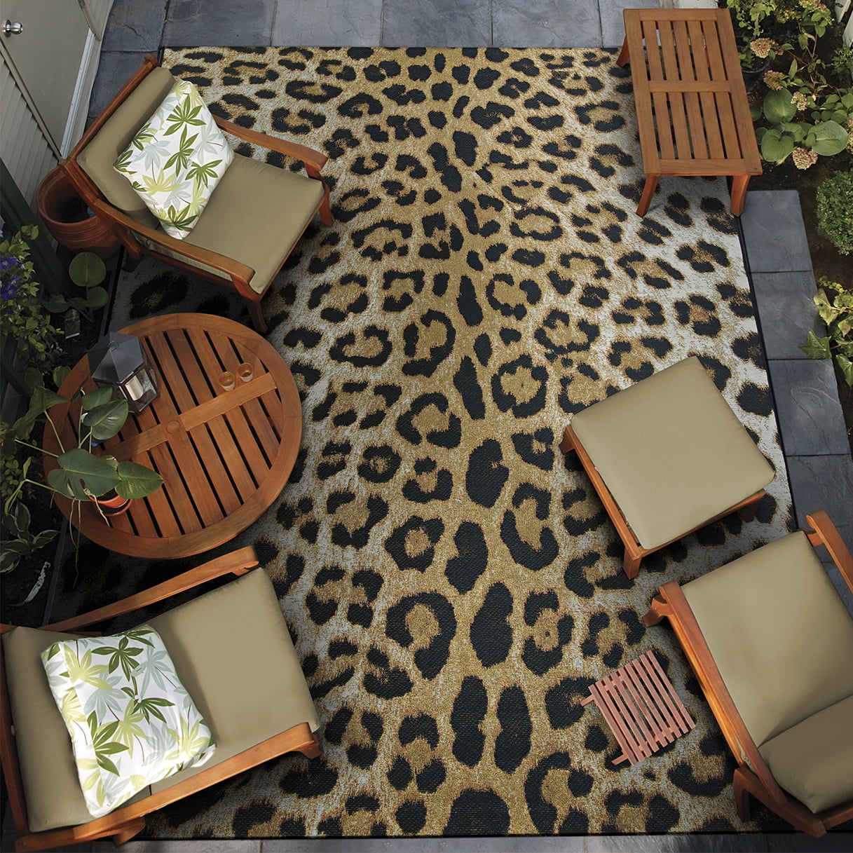 Couristan Dolce Amur Leopard Indoor/Outdoor Area Rug, 5'3" x 7'6", New ...