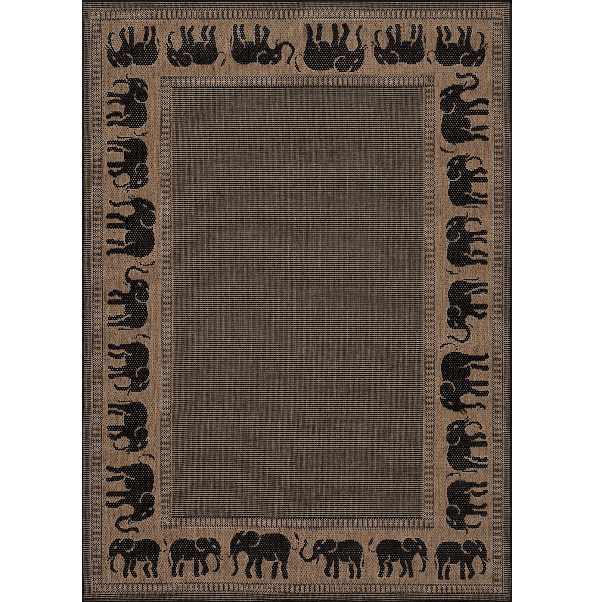 Couristan Recife Elephant Animal Print Outdoor Patio Area Rug, 5'3" x 7 ...