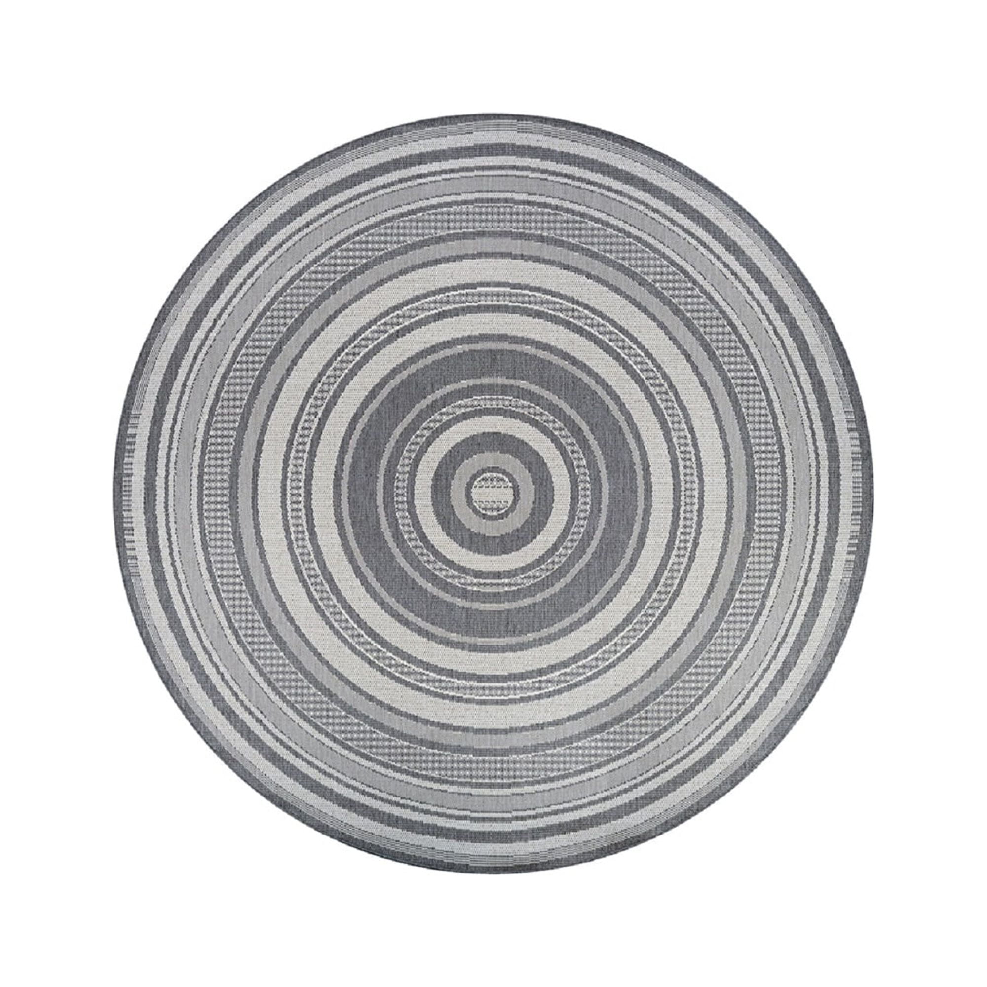 Couristan Recife Gazebo Stripe Area Rug, 7'6" Round, Champagne-Grey ...