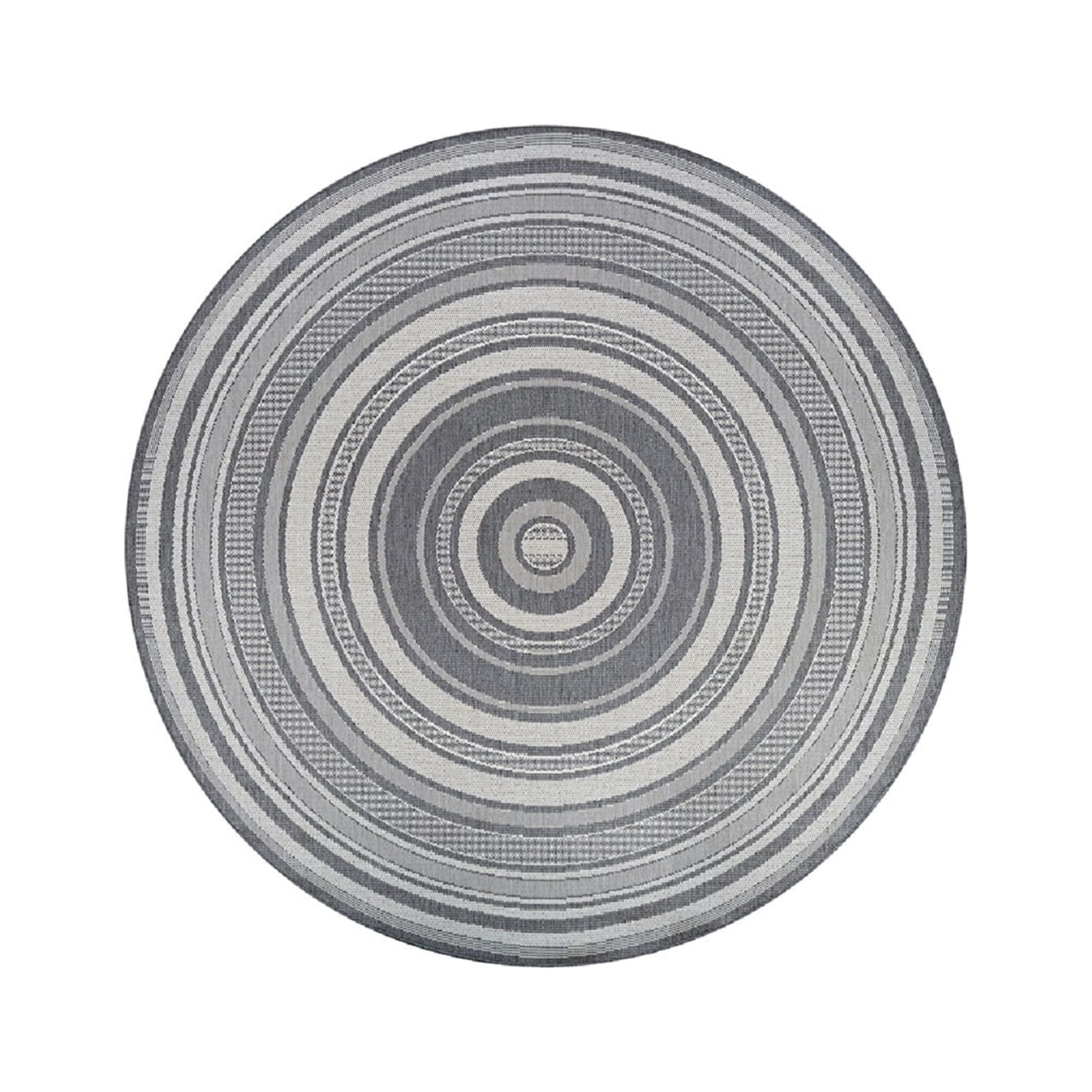 Couristan Recife Gazebo Stripe Area Rug, 8'6" Round, Champagne-Grey ...