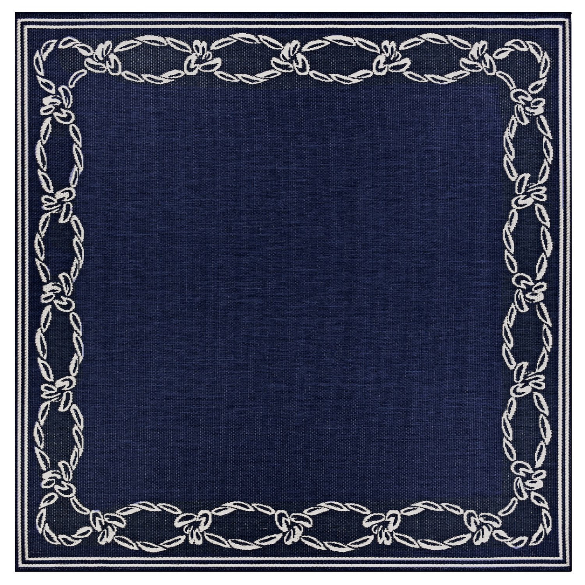 Couristan Recife Rope Knot Area Rug, 7'6" Square, Ivory-Indigo ...