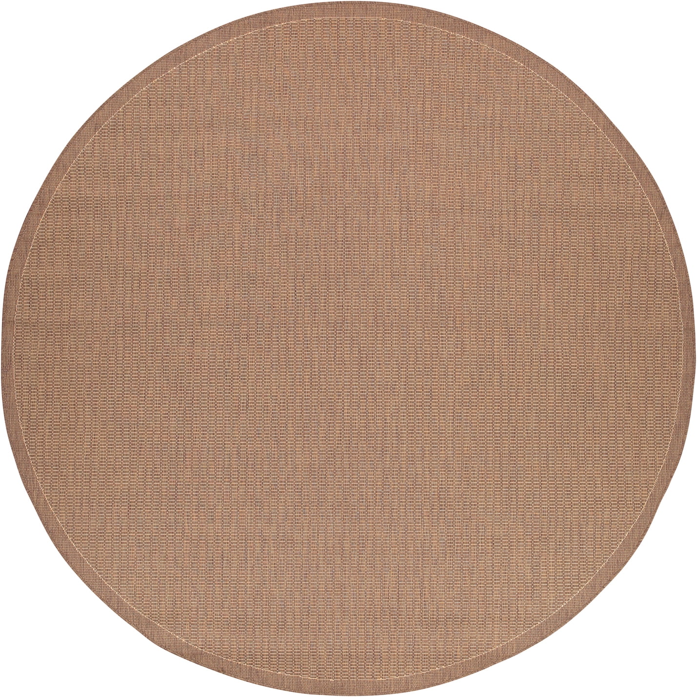 Couristan Recife Saddle Stitch 7'6" Round Brown- Tan Outdoor Rug ...
