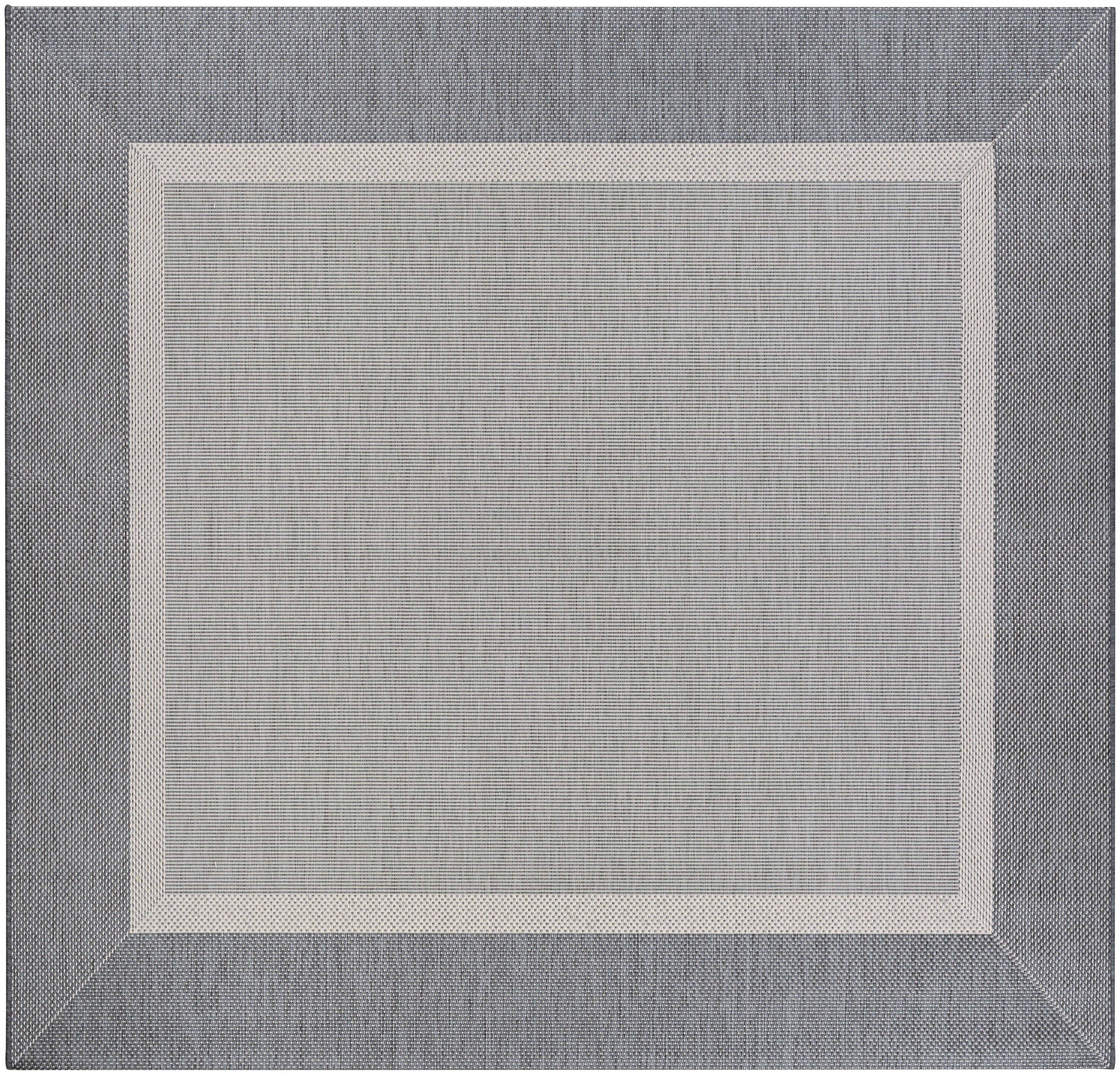 Couristan Recife Stria Texture 7'6" Square Ivory- Silver Outdoor Rug ...