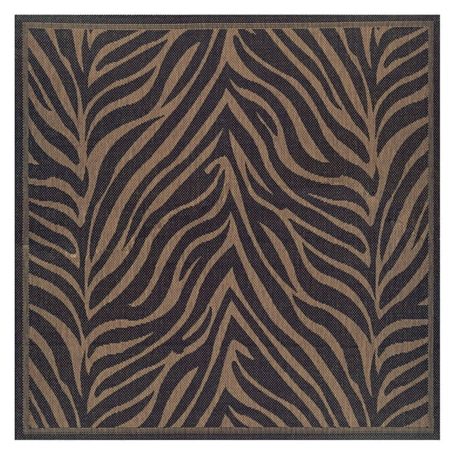 Couristan Recife Zebra Indoor/Outdoor Area Rug - Black/Cocoa - Walmart.com