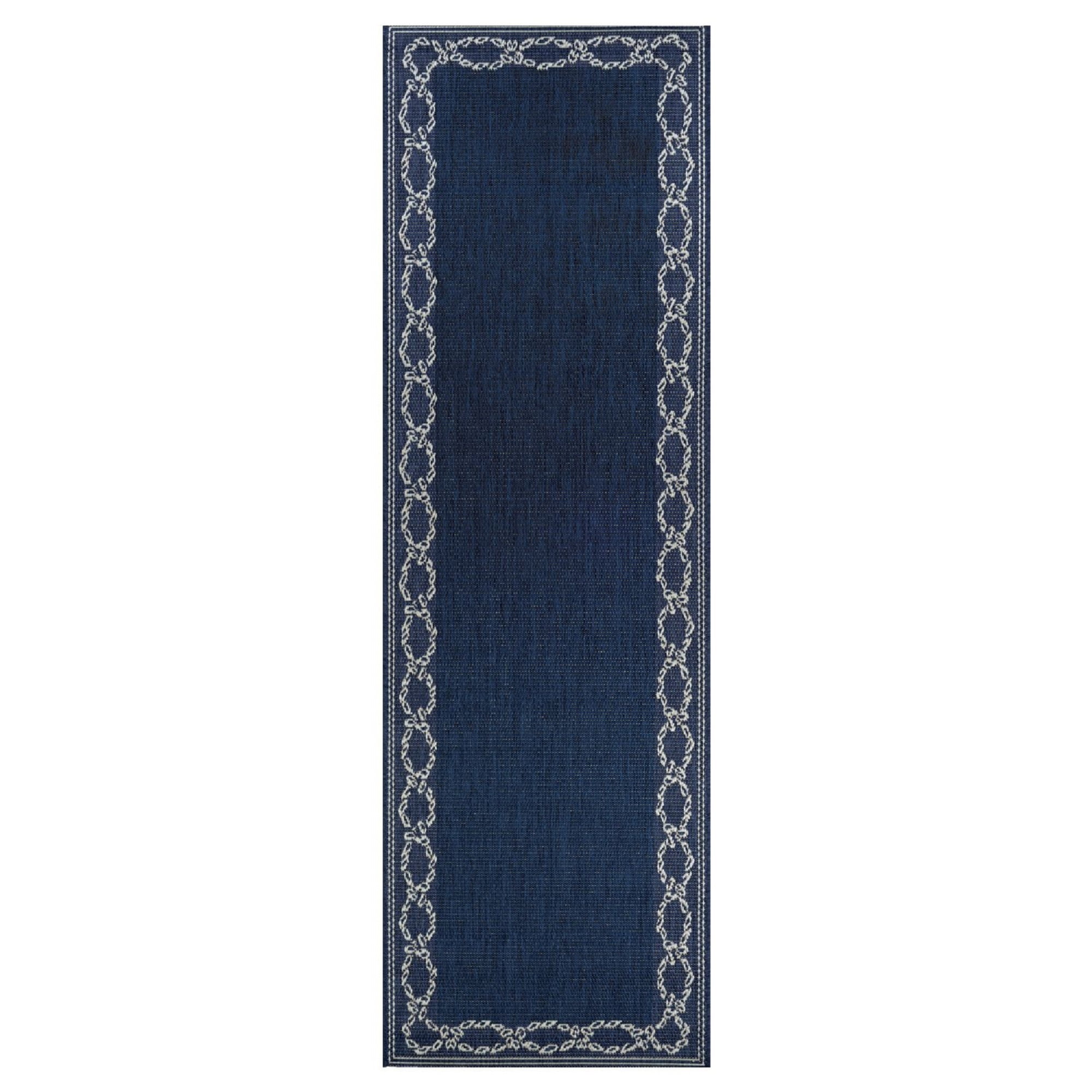 Couristan Rope Knot Area Rug, Ivory/Indigo ,Runner, 2'3" x 11'9 ...