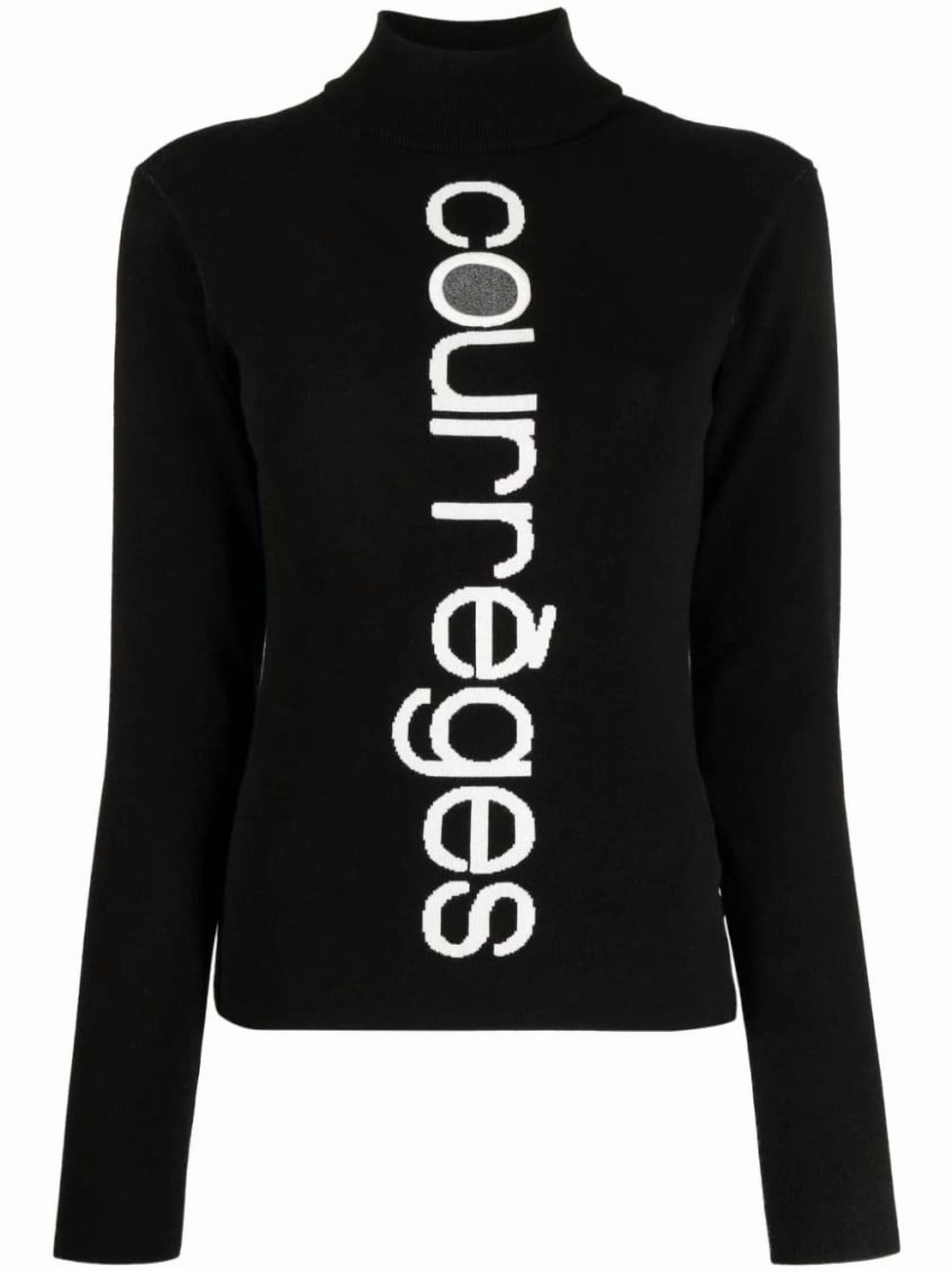 Courrèges Female Logo-Intarsia Cut-Out Jumper Black Sizes standard XXXS ...