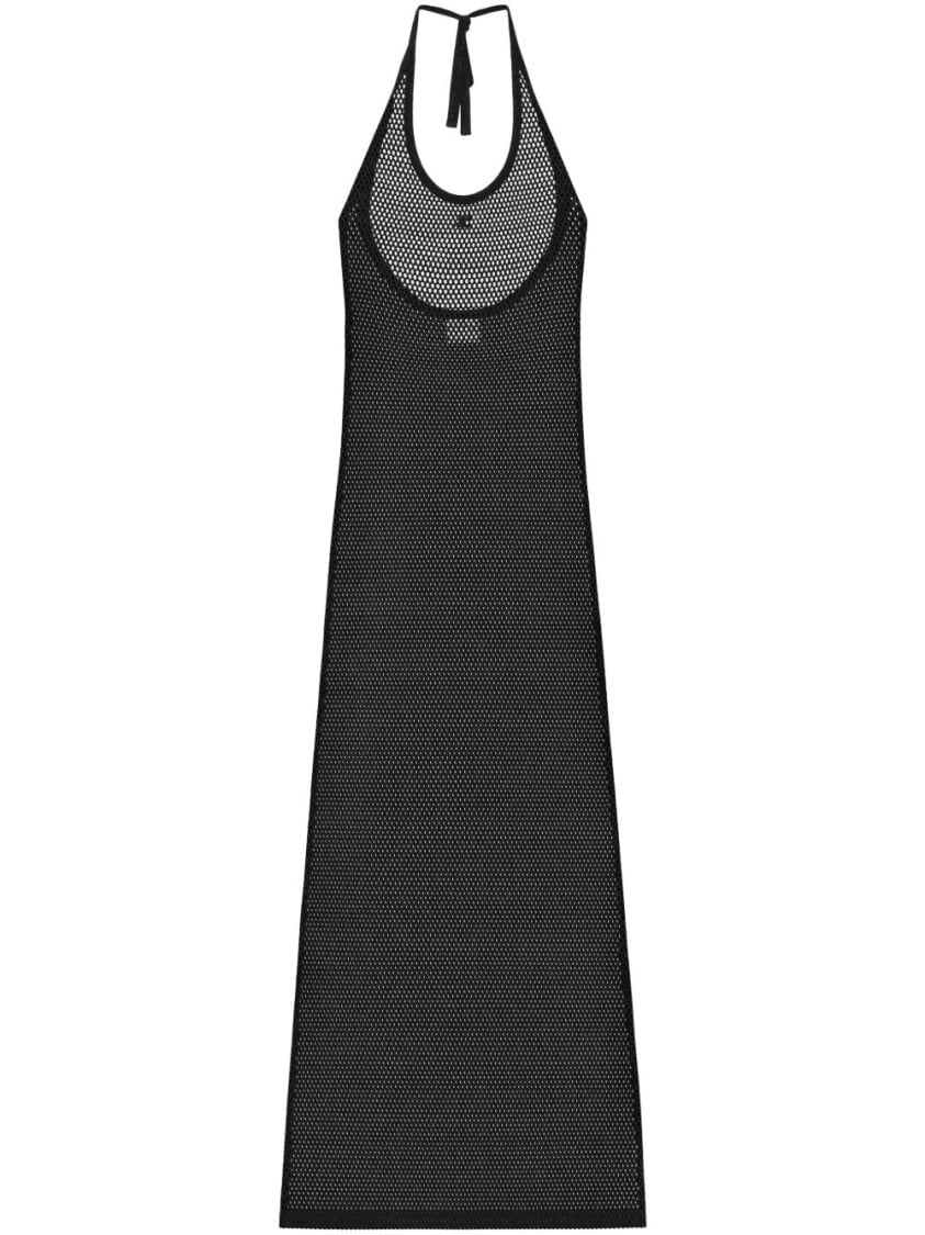 Courrèges Long Black Mesh Halter Neck Cover Up (Women's) - Walmart.com