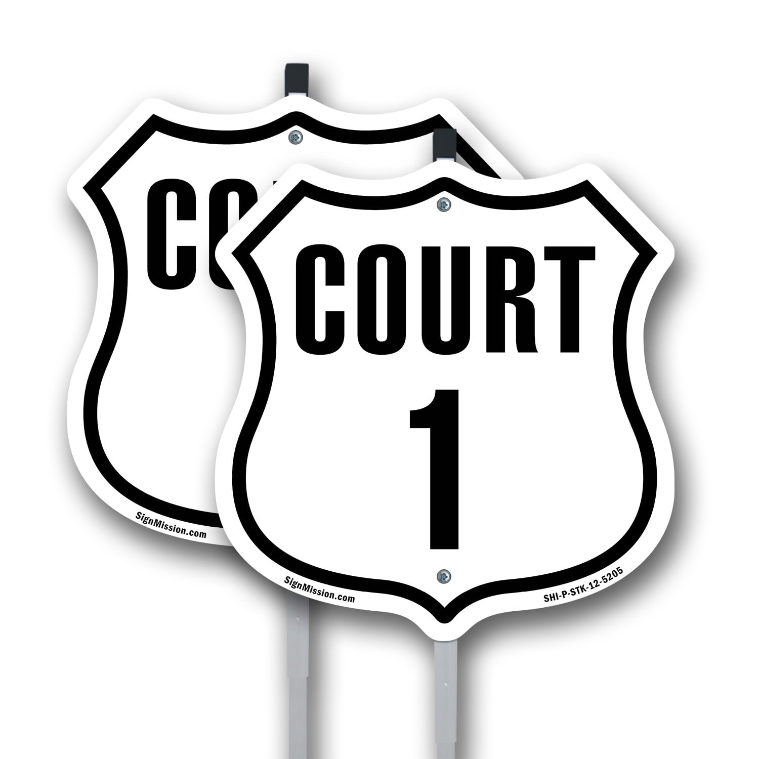 Court 1 (2 Pack) 12 inch X 12 inch Shield Shaped Commercial Grade ...