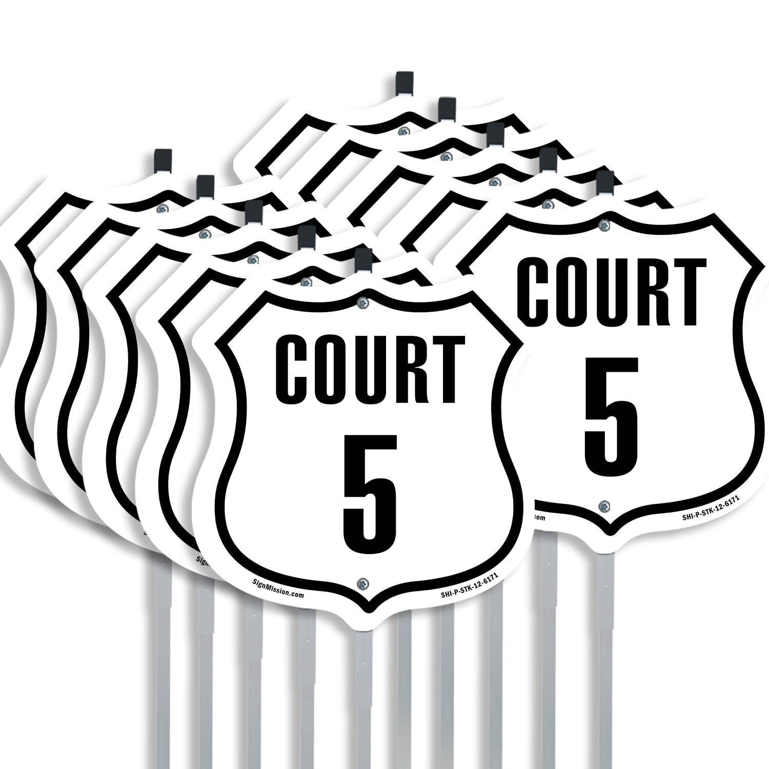 Court 5 (10 Pack) 12 inch X 12 inch Shield Shaped Commercial Grade ...